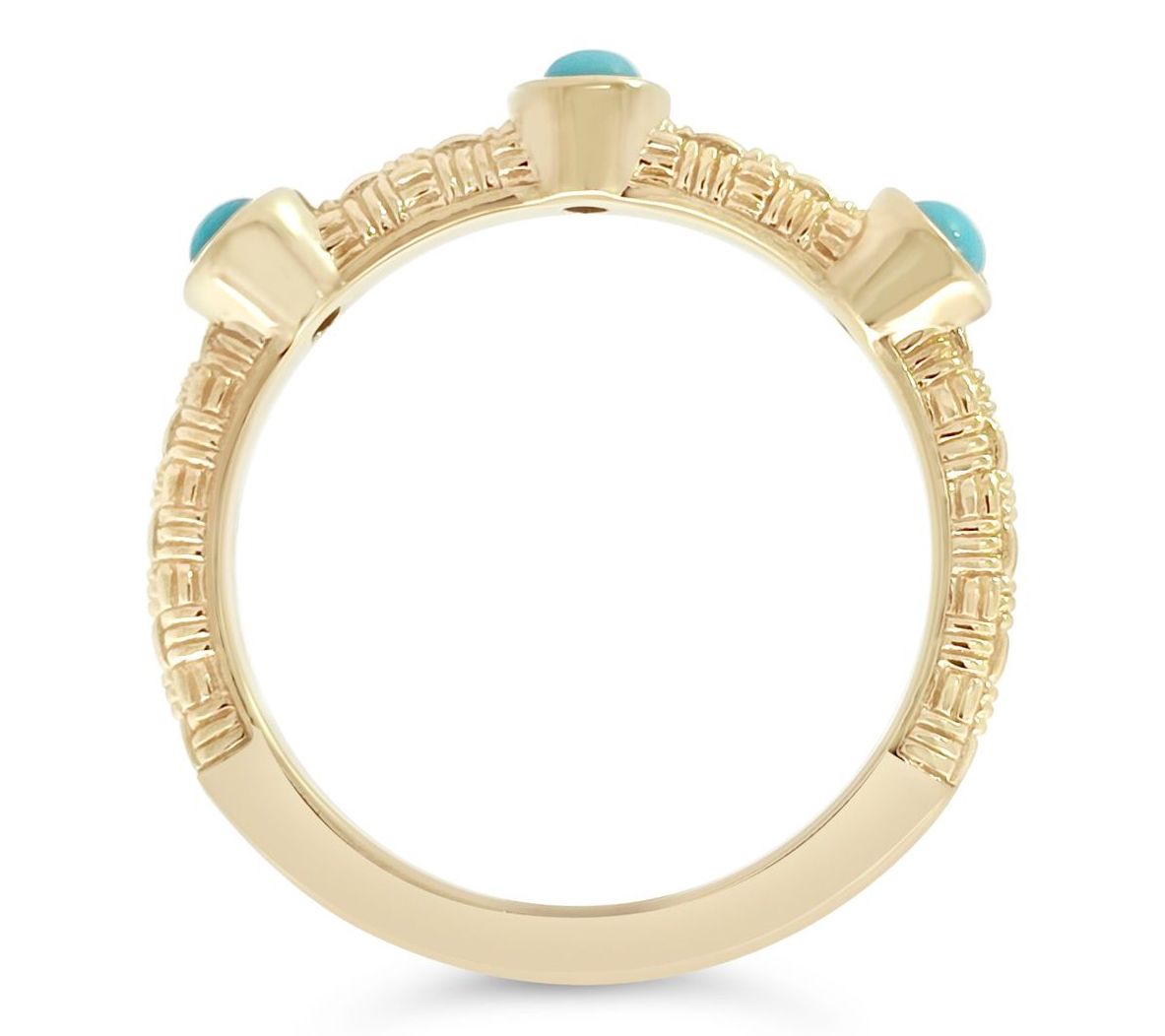 Ariva 18K Gold Clad Textured Turquoise Ring - QVC.com
