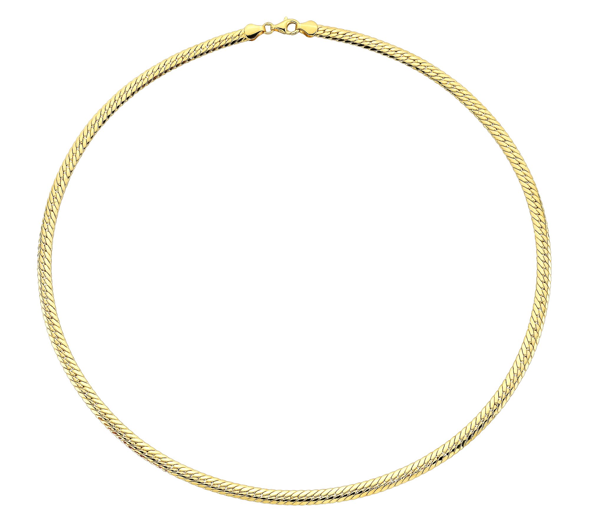 Adorna 14K Gold Cuban Snake Chain 20" Necklace - QVC.com