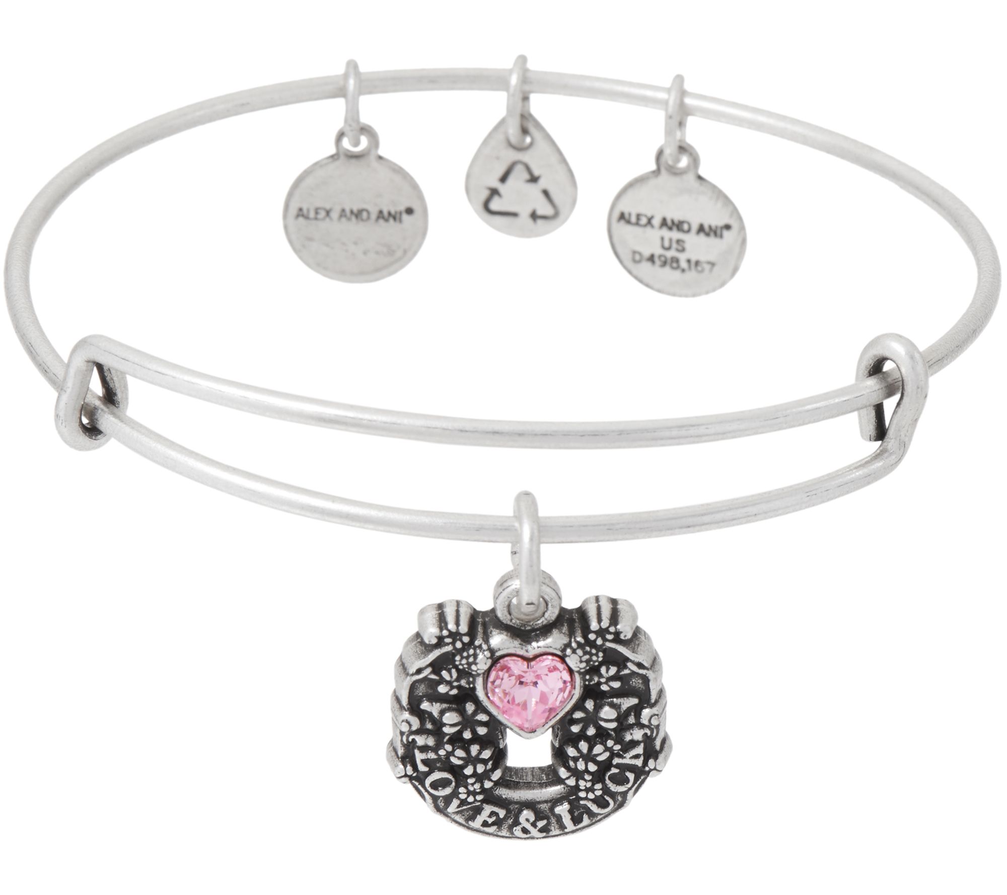 "As Is" Alex and Ani Fortune's Favor Charm Bangle - QVC.com