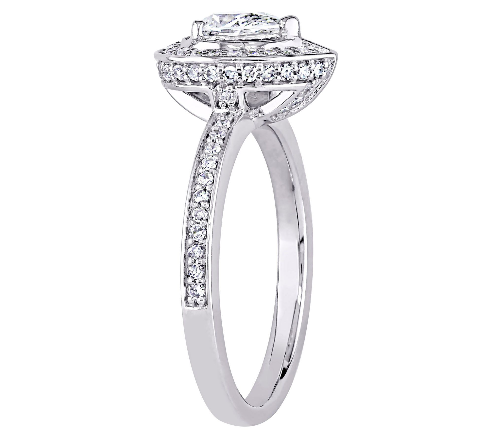 Affinity 14K Gold 6/10 cttw Pear-Shaped DiamondHalo Ring - QVC.com