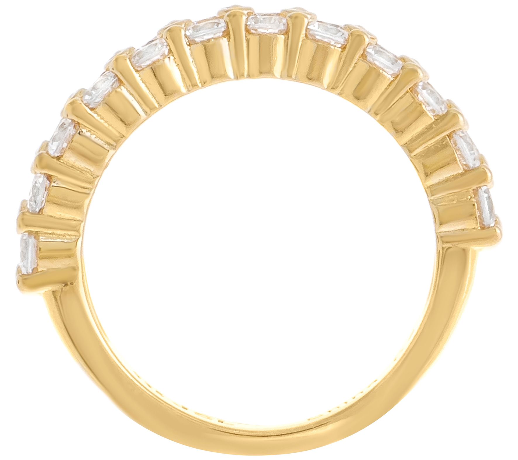 Diamonique 1.70 cttw Multi-Row Band Ring, 14K Gold Plated - QVC.com