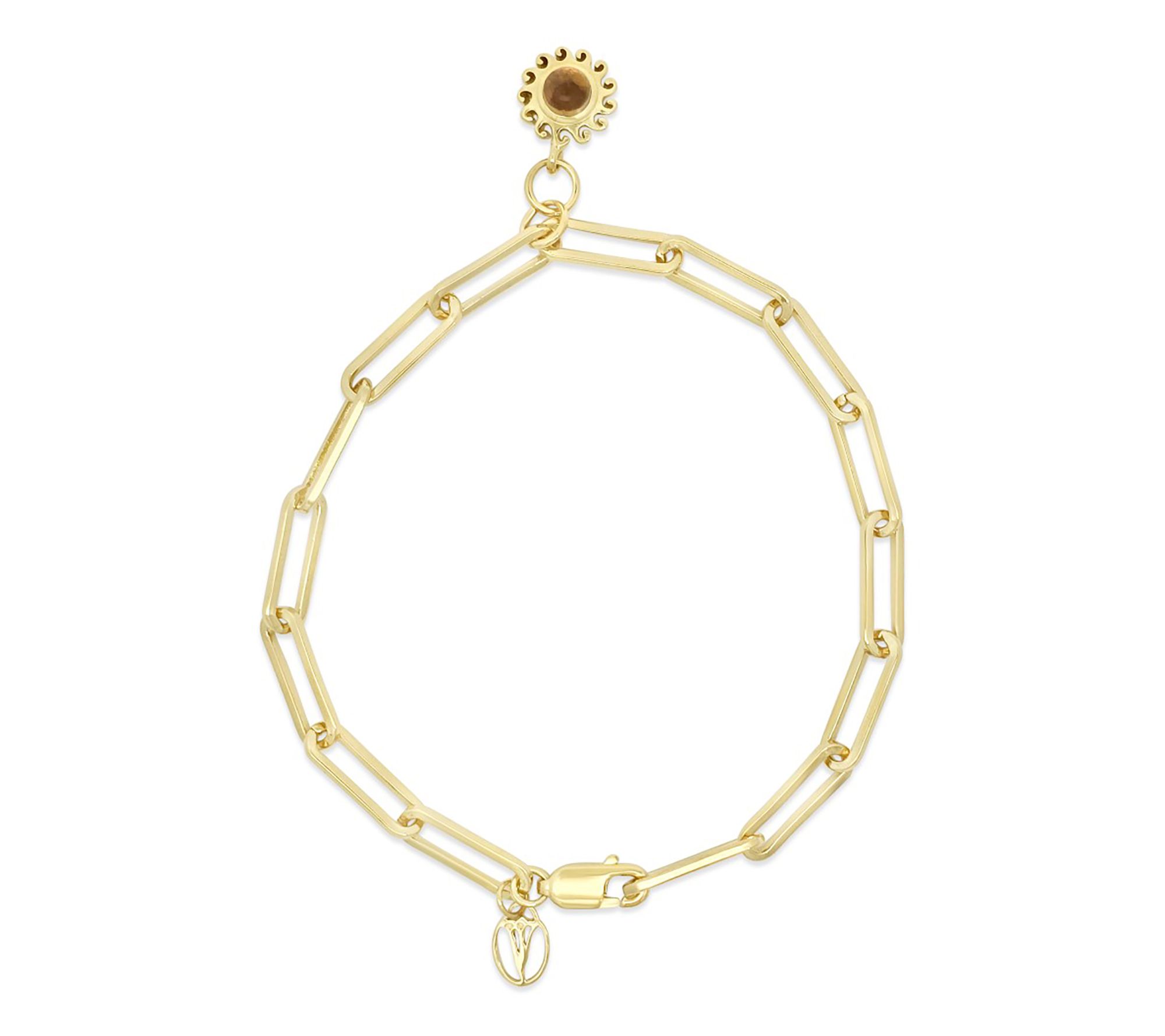 Goddaughters 14K Gold Clad Citrine Sun Bracelet - QVC.com