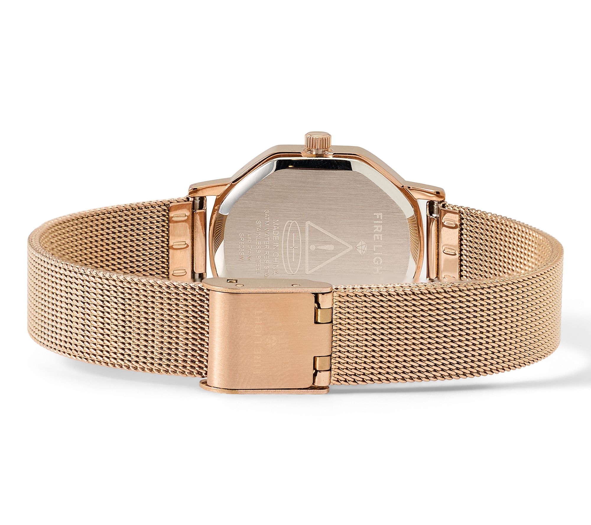 Fire Light Lab Grown Diamonds 0.33 cttw Watch, Stainless Steel - QVC.com