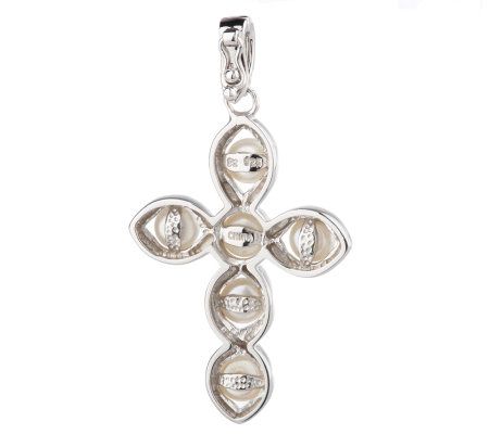 Honora Cultured FreshwaterPearl Sterling Cross Enhancer - QVC.com