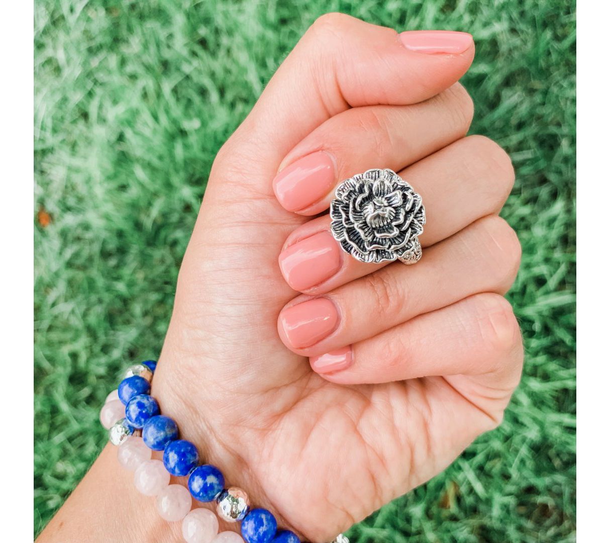 "As Is" JAI Sterling Silver Carved Peony Ring - QVC.com