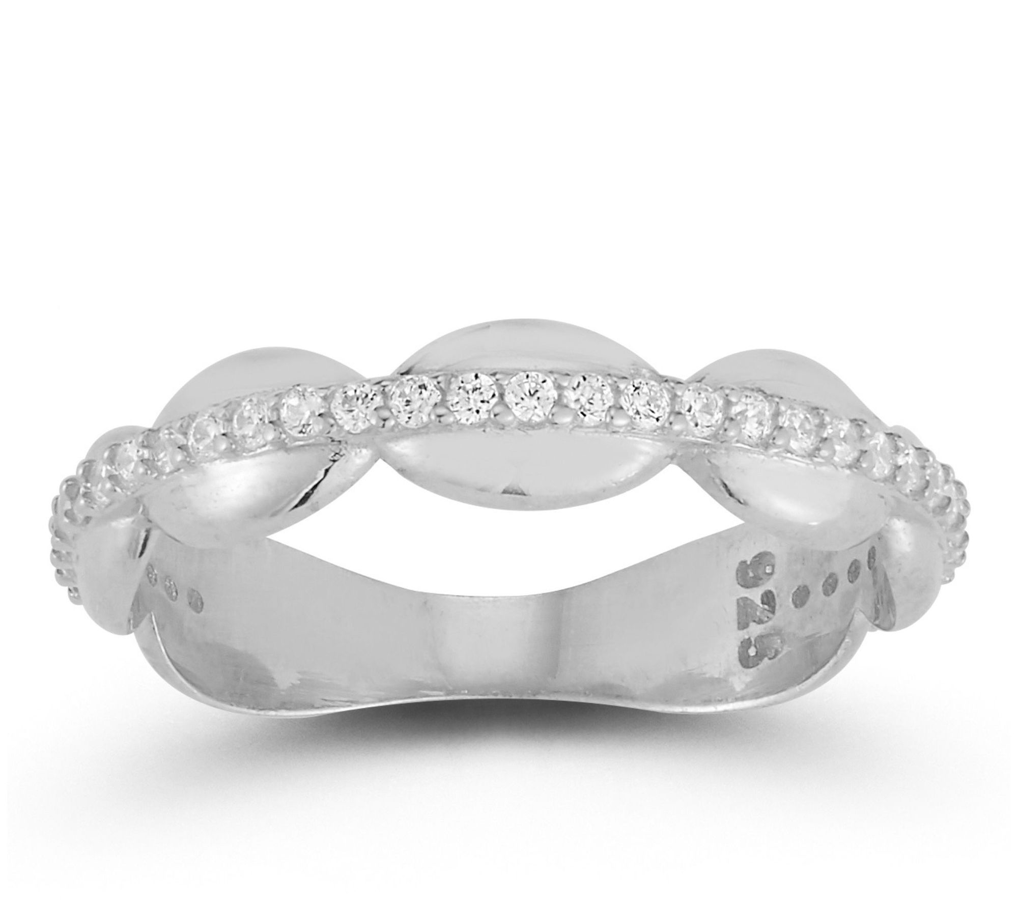 Sterlina Silver Pave Bubble Band Ring, Sterling - QVC.com