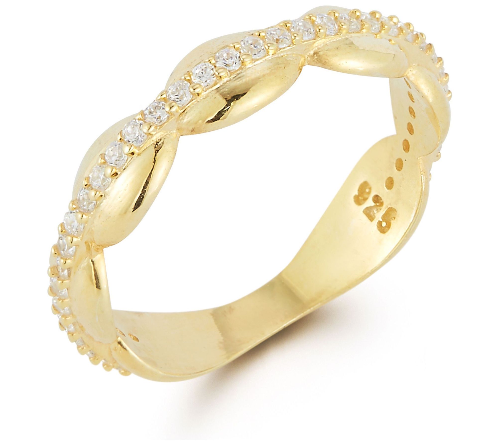 Sterlina Silver Pave Bubble Band Ring, Sterling - QVC.com