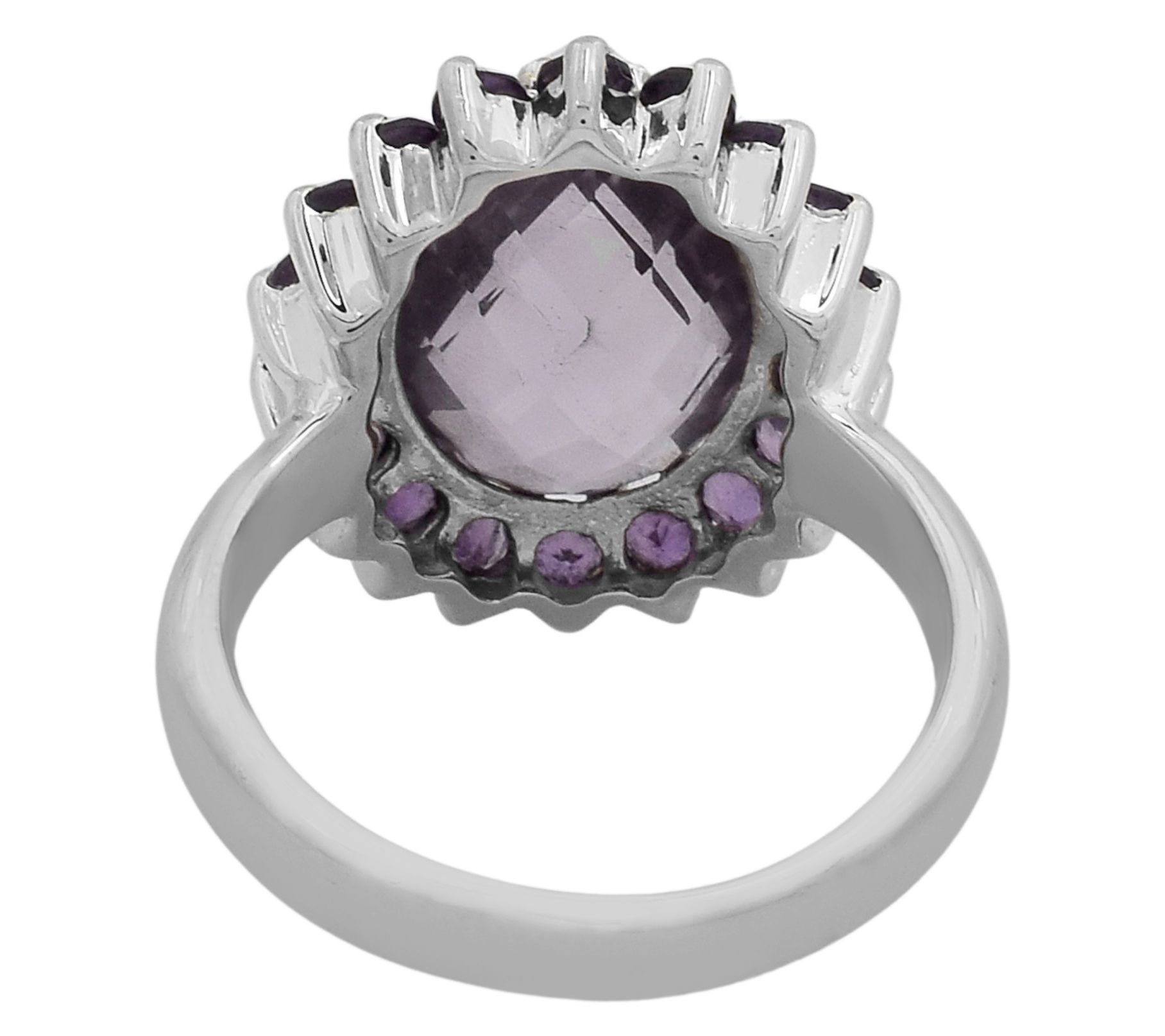 Affinity Gems Rose De France Amethyst & Amethyst Halo Ring - QVC.com