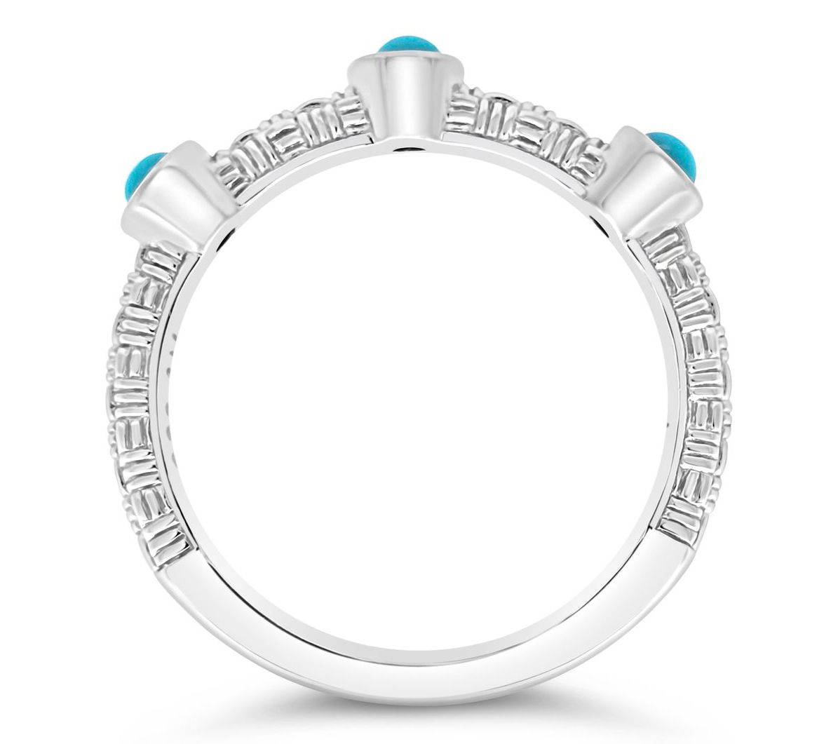 Ariva Sterling Silver Textured Turquoise Ring - QVC.com