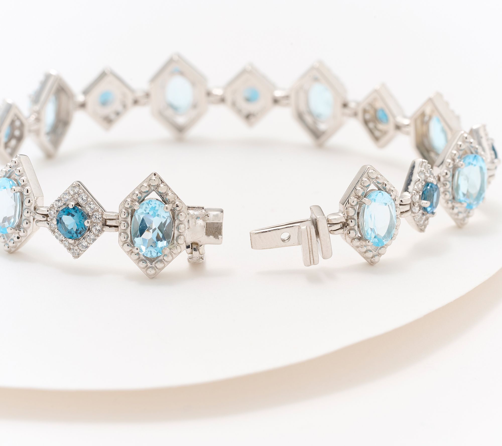 Affinity Gems Sky Blue London Topaz & White Zircon Bracelet - QVC.com