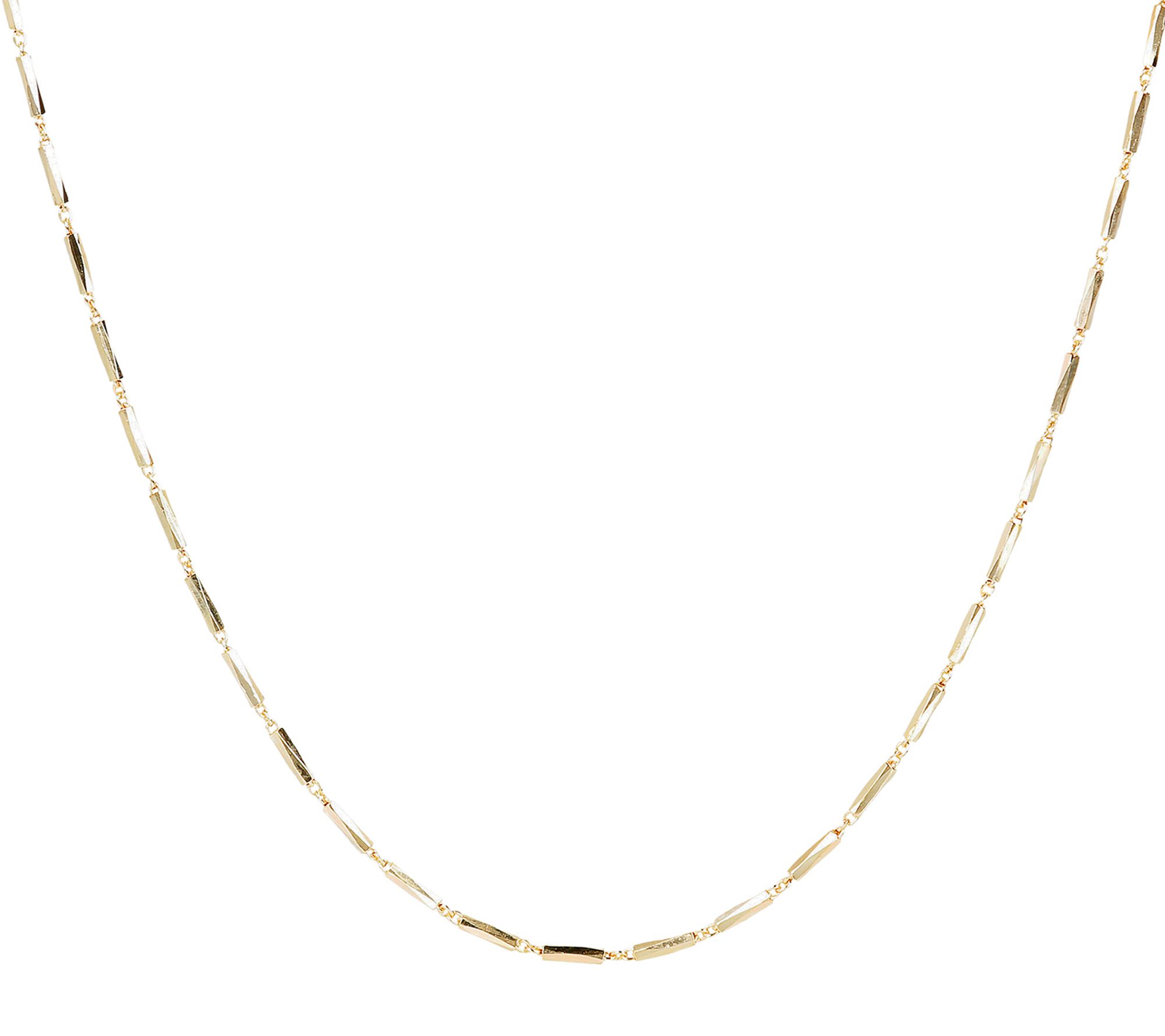 Veronese 18K Gold Clad 16" Bar Link Chain Necklace, 3.4g - QVC.com