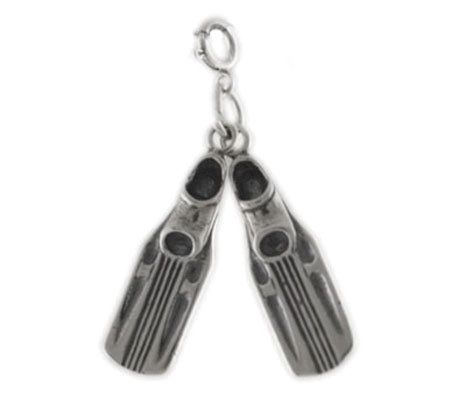 Sterling Swim Fins Charms - QVC.com