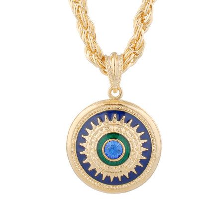 Jacqueline Kennedy Reversible Pendant with Chain - QVC.com