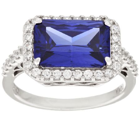 TOVA Diamonique & Simulated Tanzanite Ring, Sterling Sterling - QVC.com