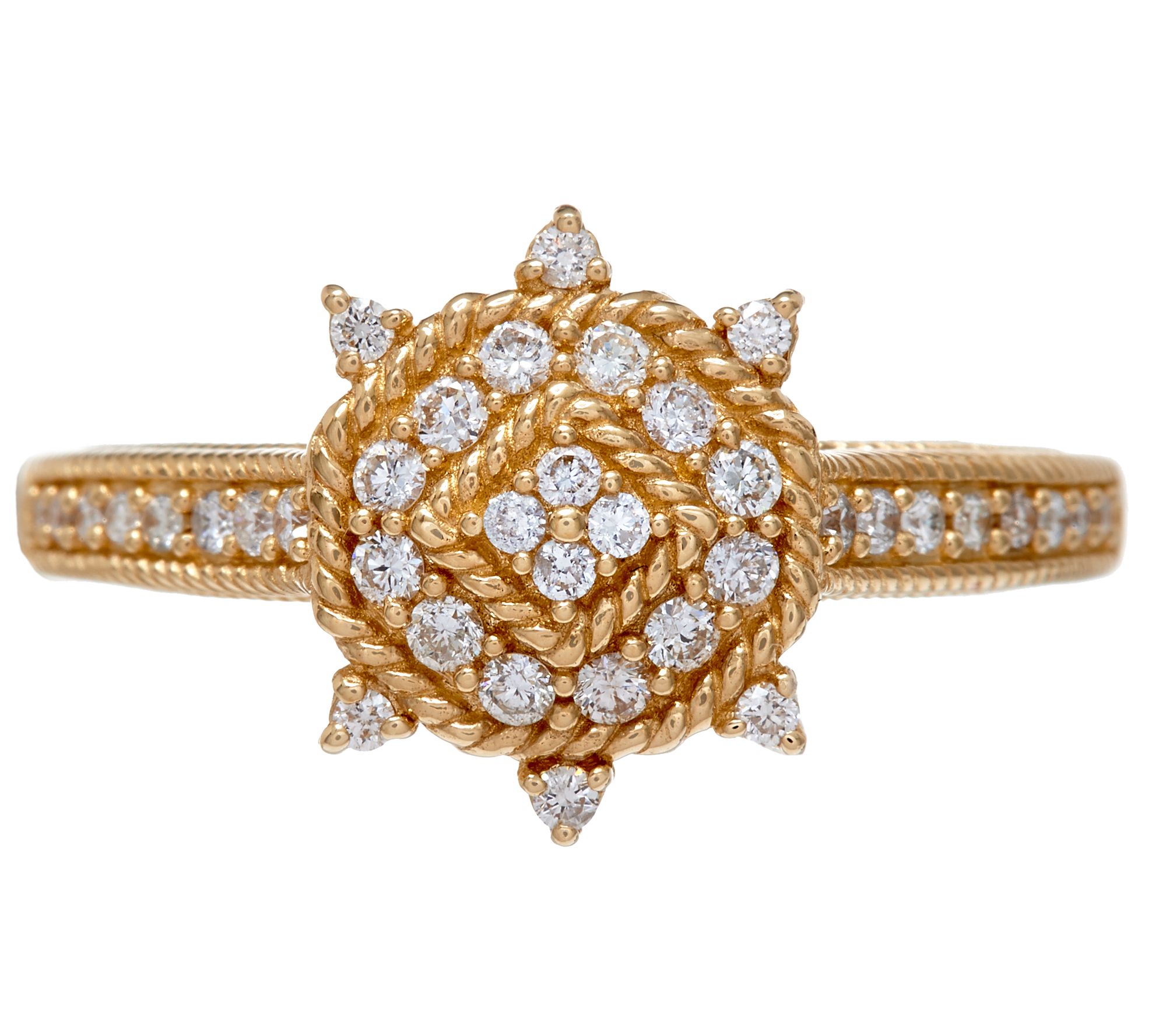 Judith Ripka 14K Gold 4/10 cttw Diamond Ring Ring - QVC.com