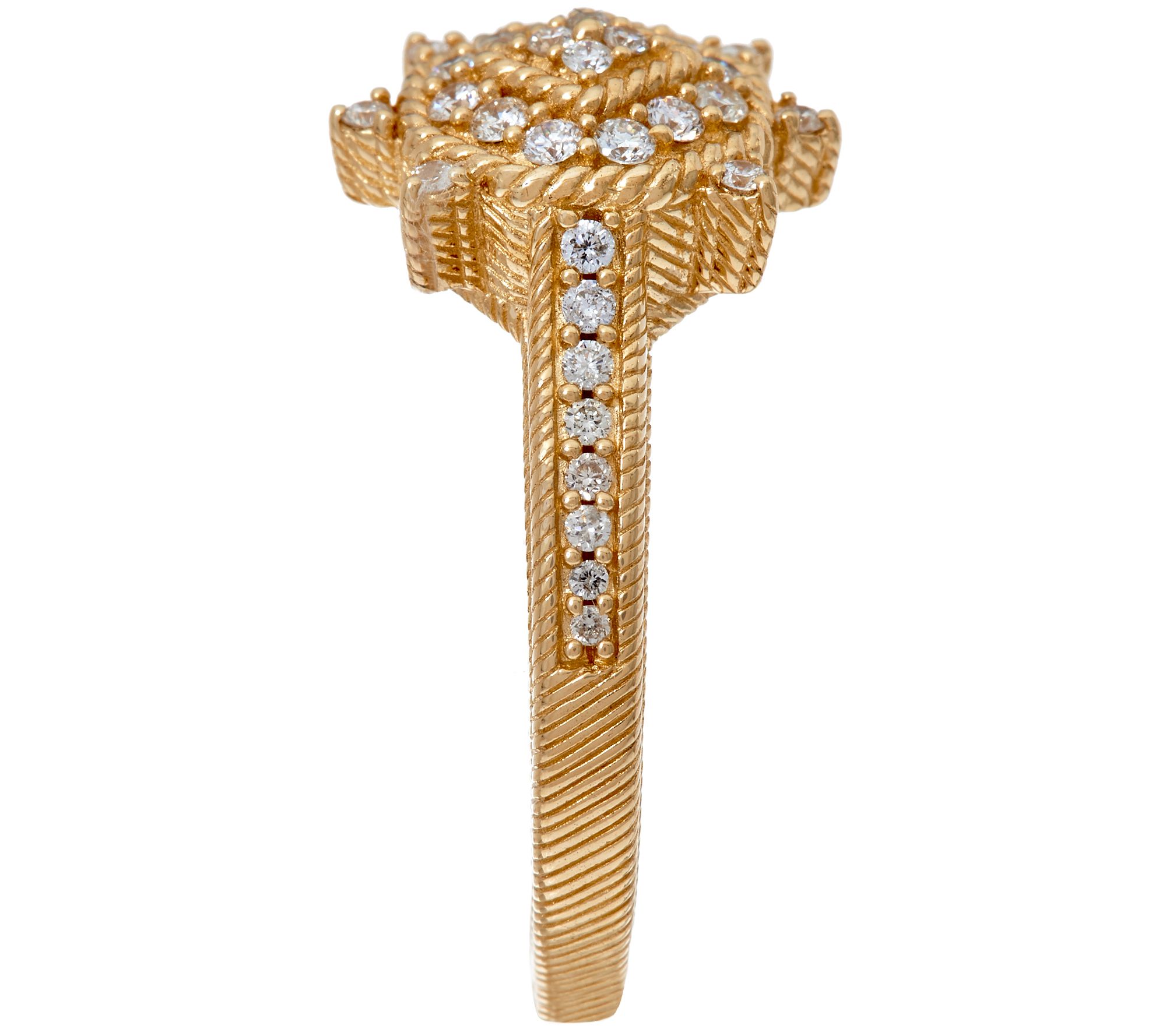 Judith Ripka 14K Gold 4/10 cttw Diamond Ring Ring - QVC.com