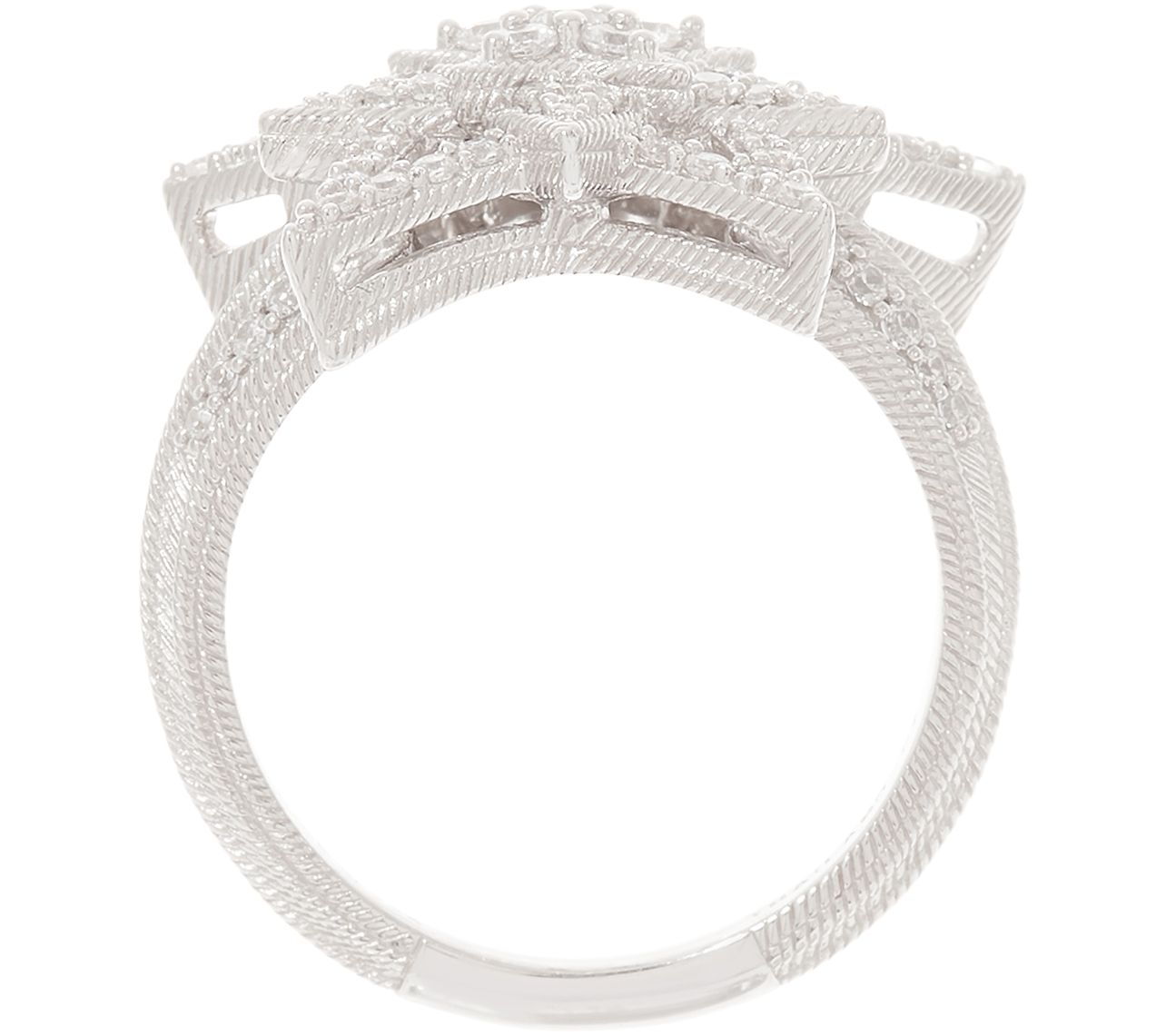 Judith Ripka Sterling or 14K Gold Clad Diamonique Star Ring - QVC.com