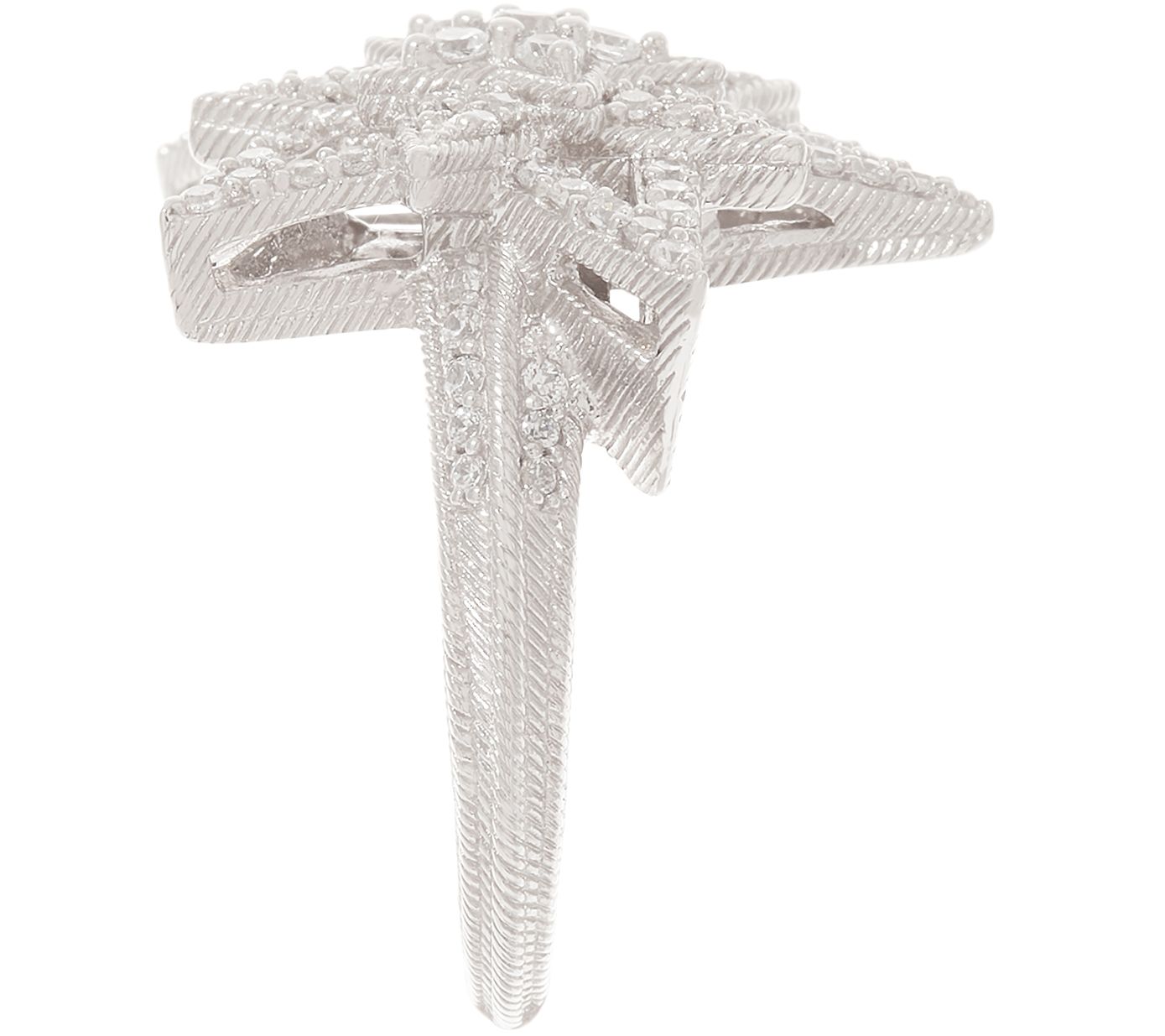 Judith Ripka Sterling or 14K Gold Clad Diamonique Star Ring - QVC.com