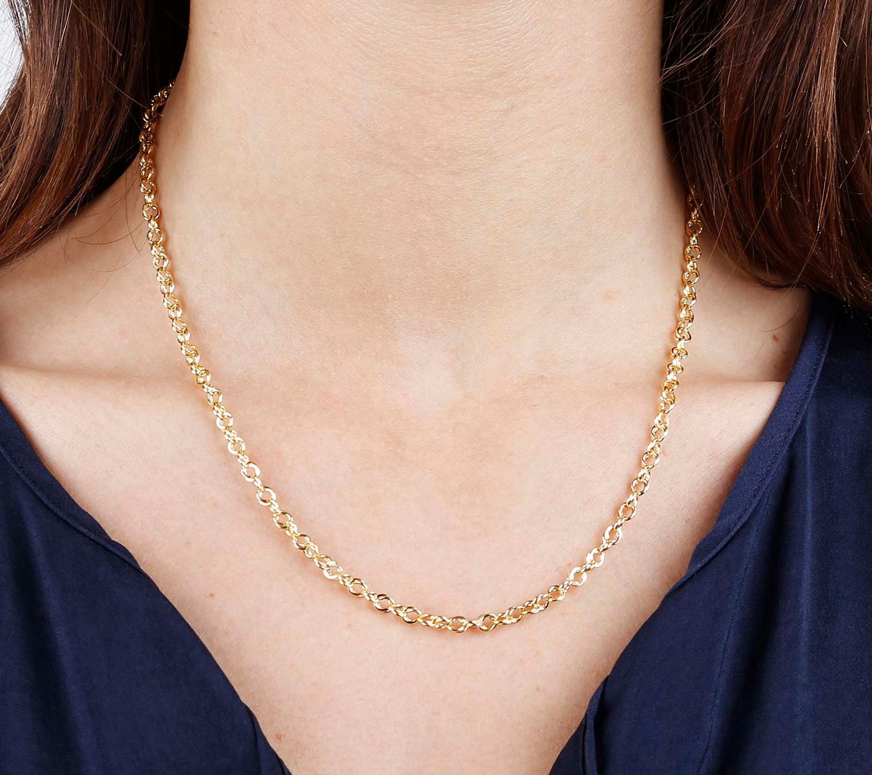 Italian Gold Polished Double Link 18" Chain, 14K 3.6g - QVC.com