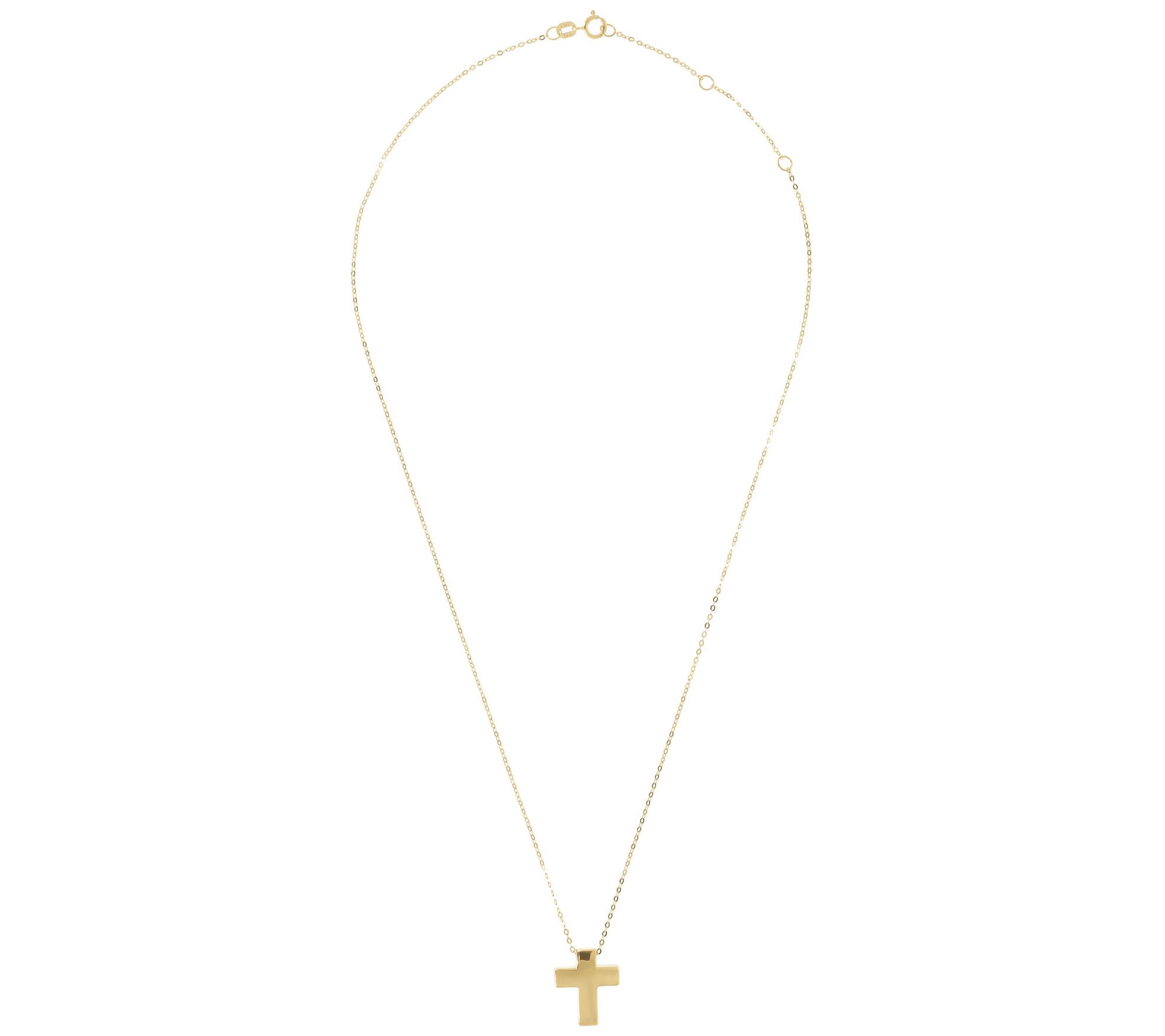 Italian Gold Cross Pendant w/ Chain, 10K - QVC.com