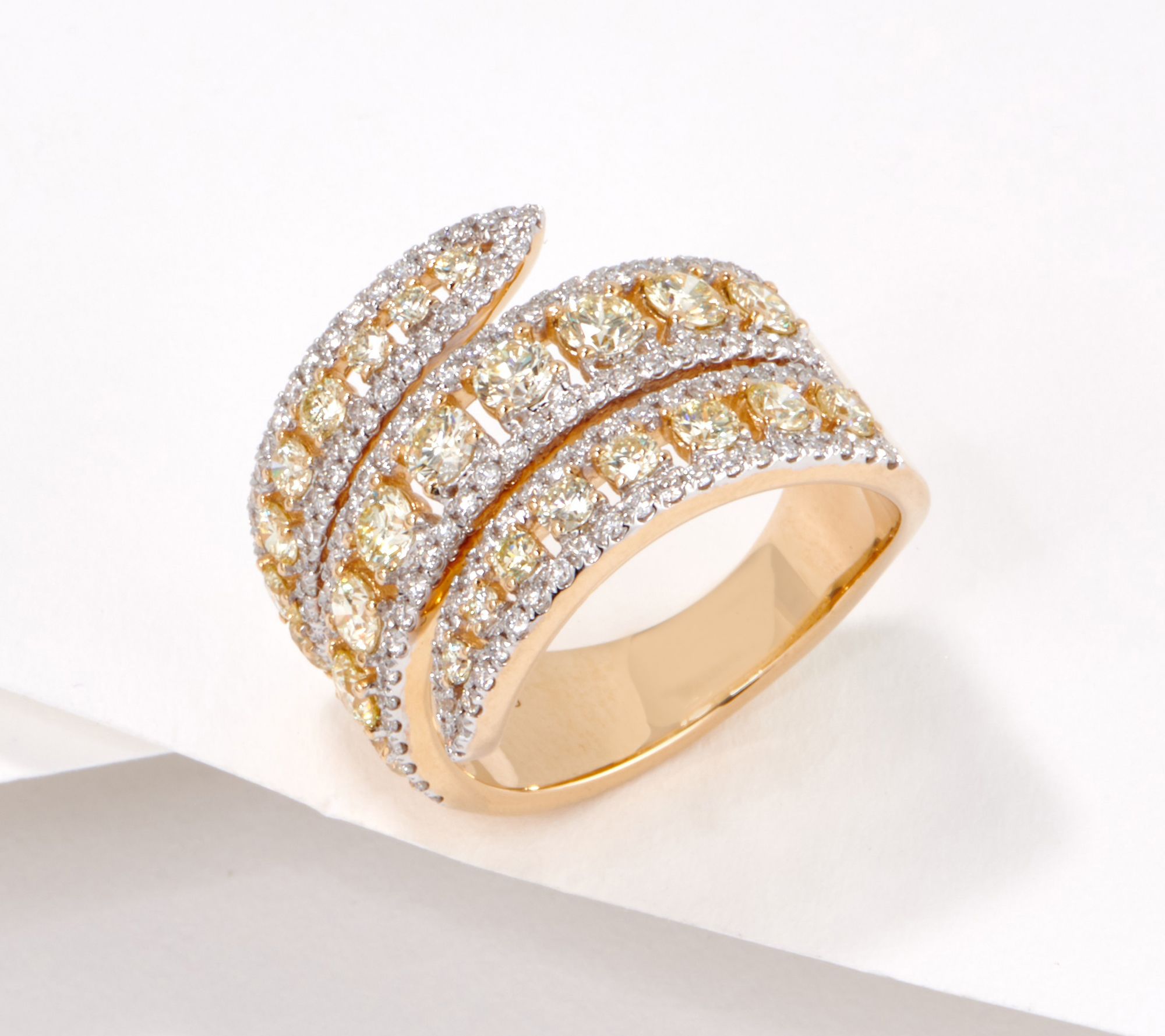"As Is" Affinity Diamonds Natural Color Wrap Ring, 14K - QVC.com