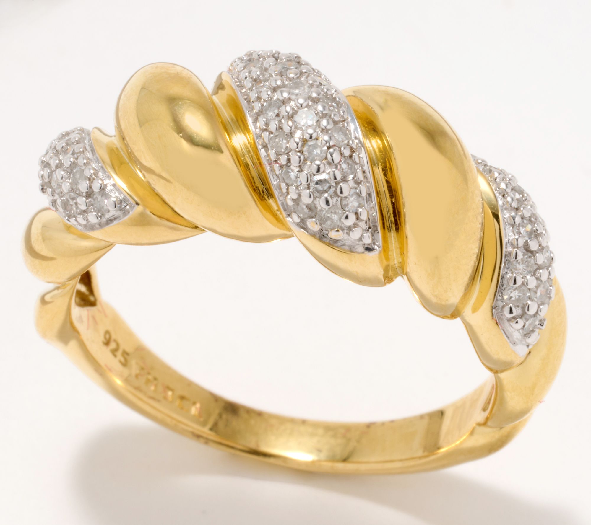 Accents by Affinity Pave 0.25 cttw San Marco Ring, Sterling Silver - QVC.com