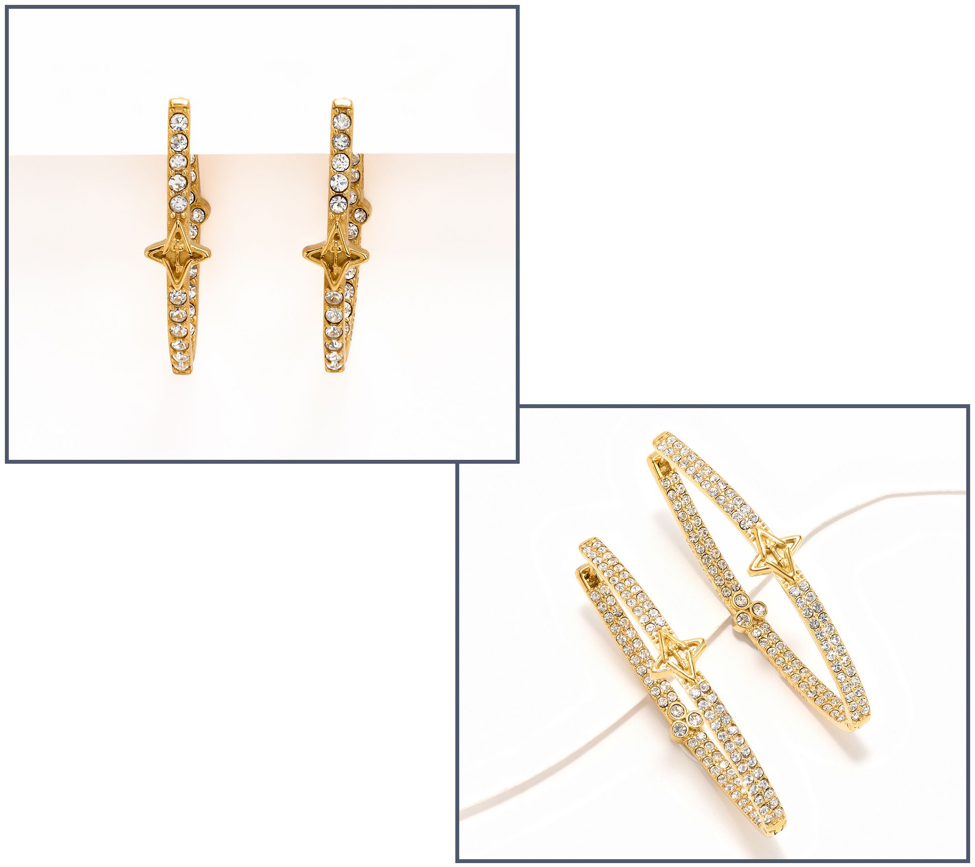 Valencia Key x Sandra Bennett Reversible 1-2" Limitless Hoops Stainless Steel - QVC.com