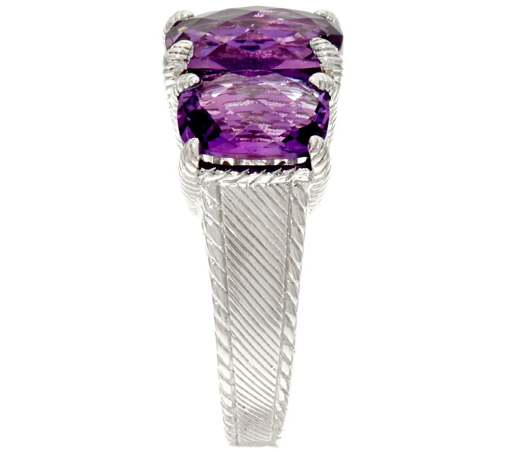 Judith Ripka Sterling 6.50 cttw Amethyst 3-Stone Ring - QVC.com