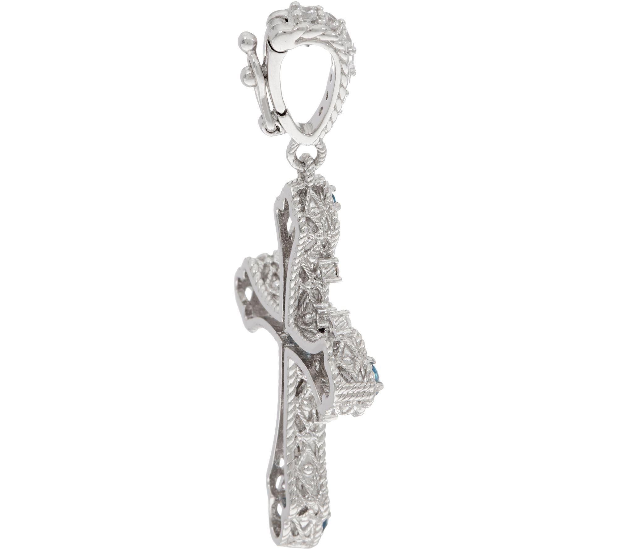 Judith Ripka Sterling Silver London Blue Topaz Cross Enhancer - QVC.com