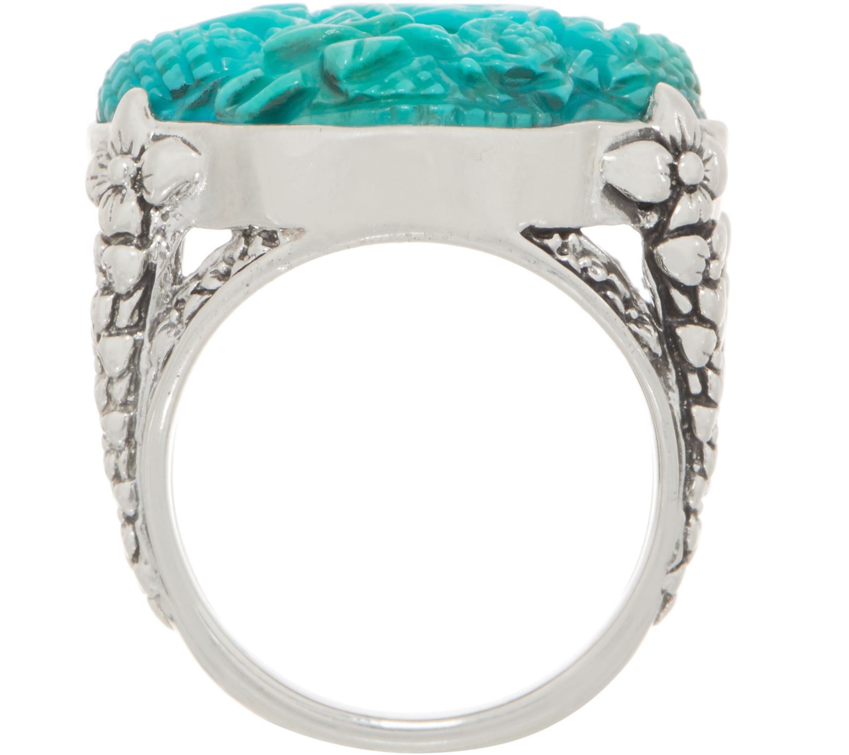 Stephen Dweck Sterling Silver Carved Turquoise Ring - QVC.com