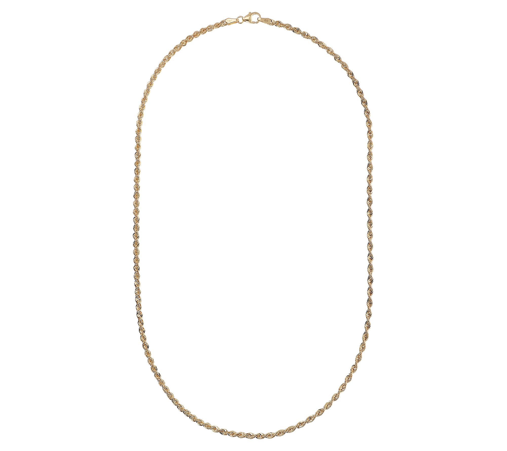 EternaGold 18" Rope Chain Necklace, 14K, 3.0g - QVC.com
