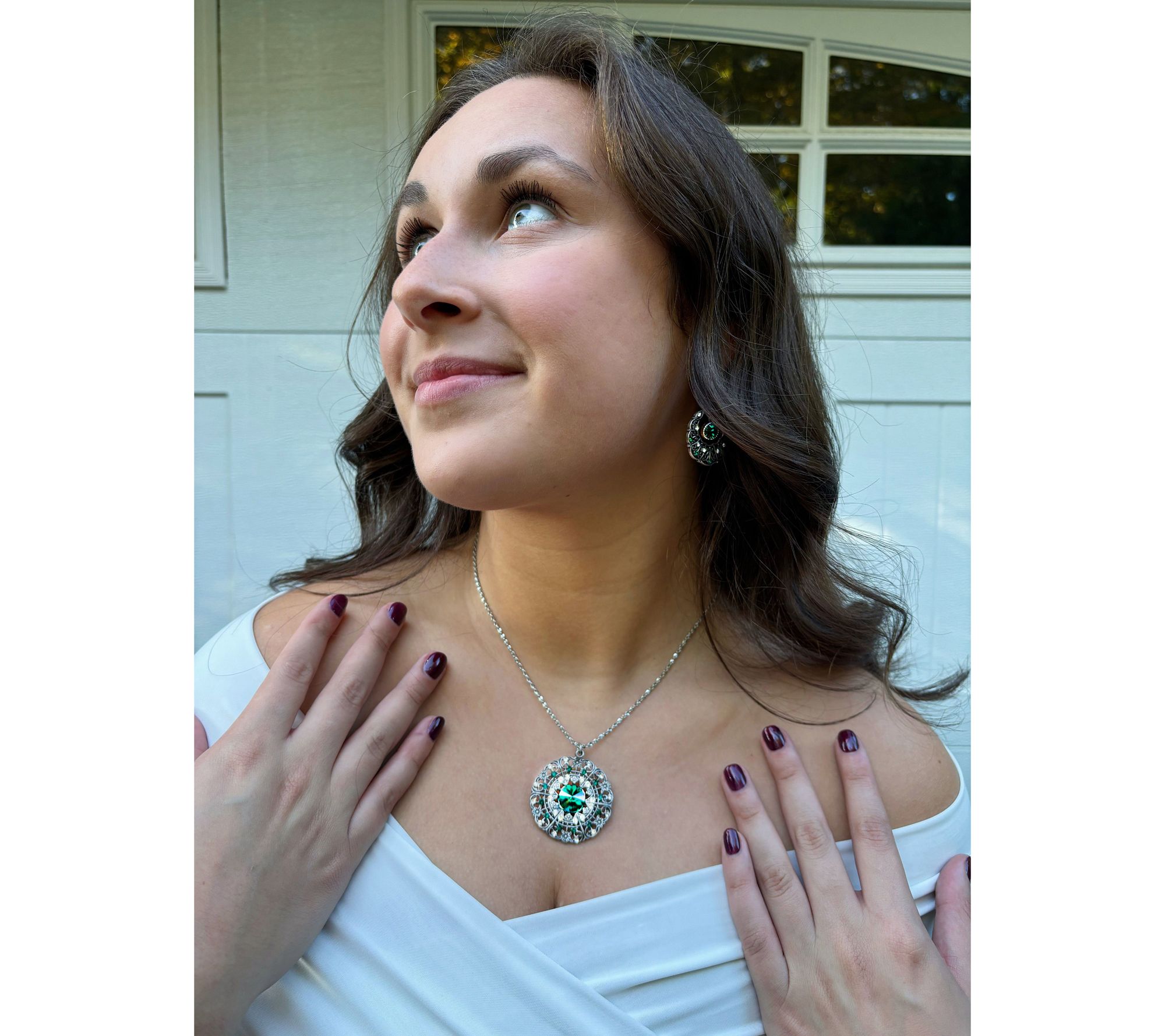 Anne Koplik Filigree & Floral Detail Disc Pendant w/ Chain - QVC.com
