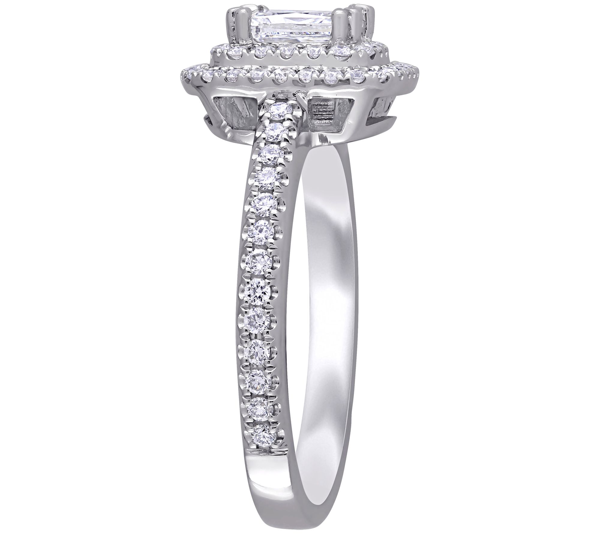 Affinity 9/10 cttw Diamond Double Halo Engagement Ring, 14K - QVC.com