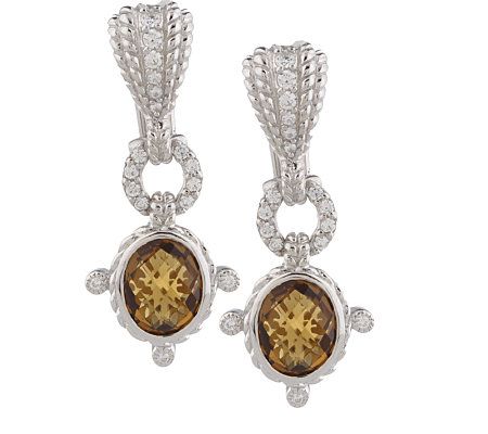 Judith Ripka Sterling 4.00 cttw Ginger Quartz Earrings - QVC.com