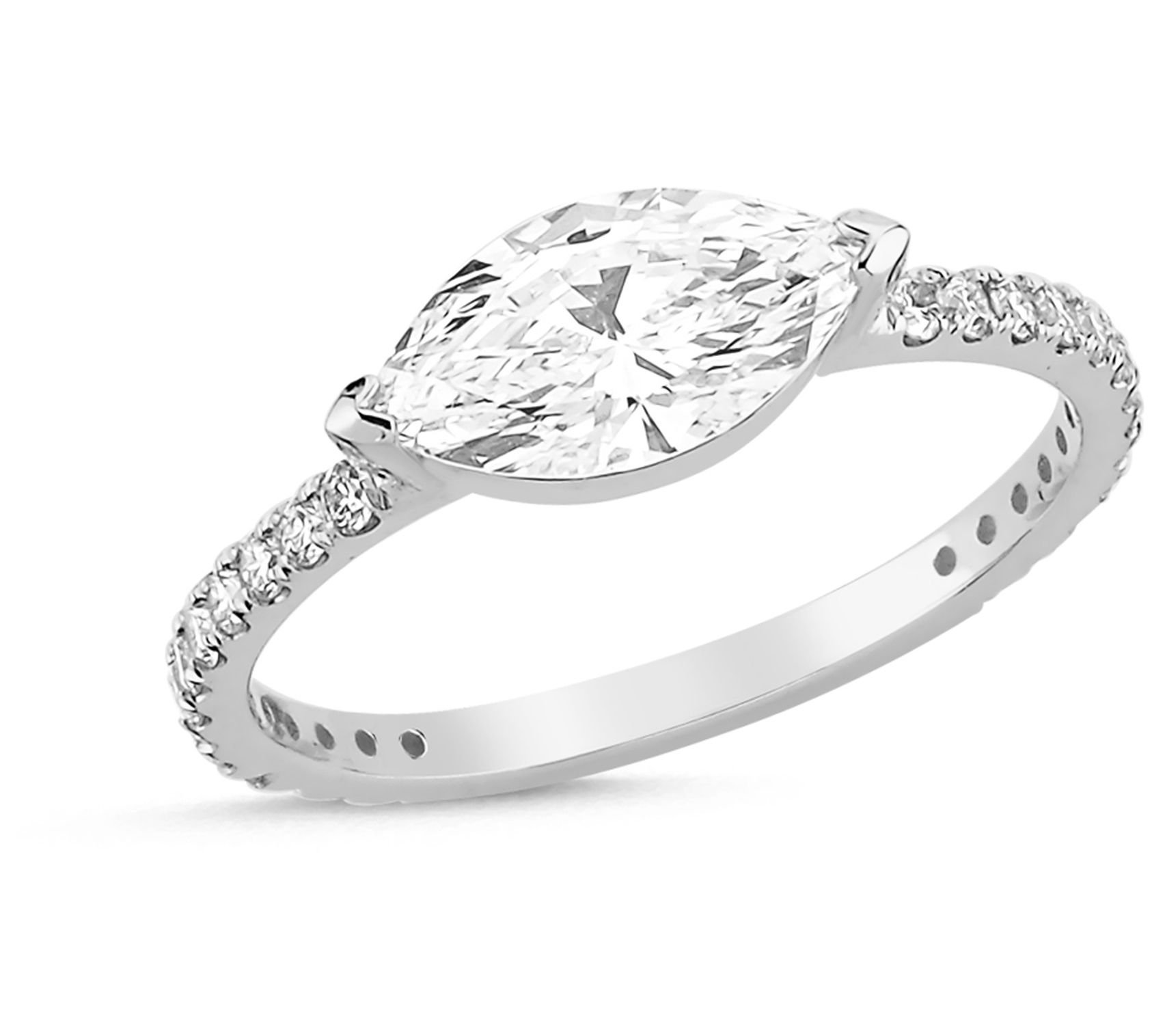 Vida Lab Diamonds 1.10 cttw Lab Created Ojo Ring, 14K - QVC.com