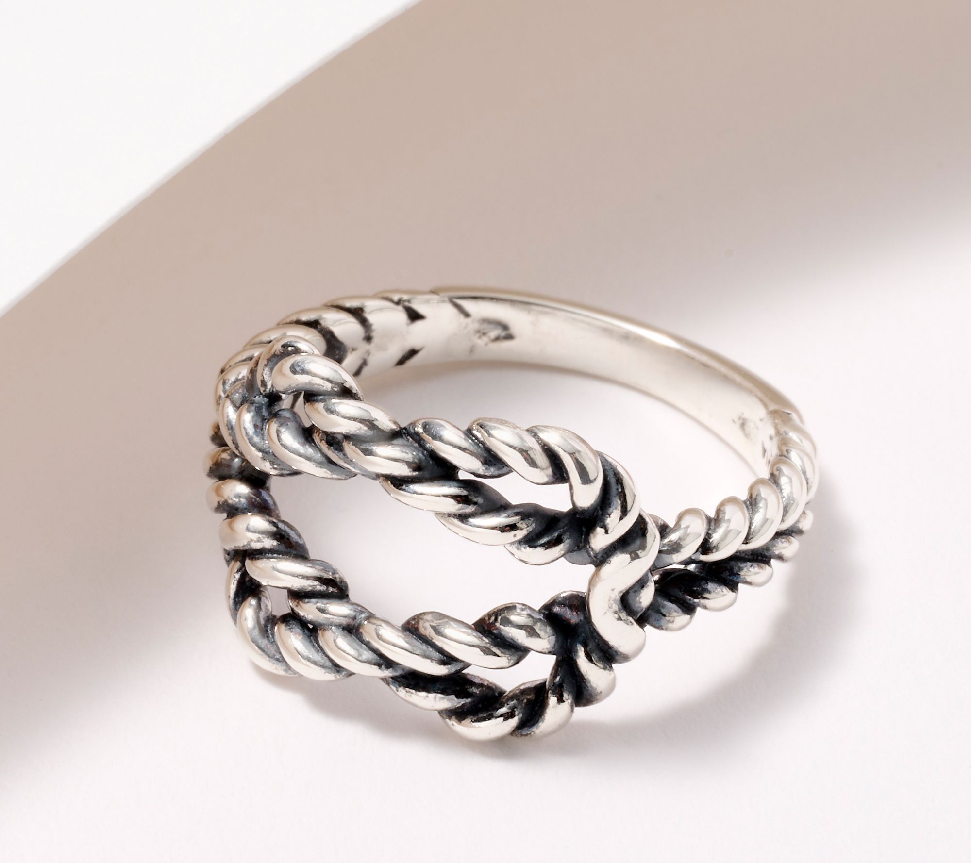"As Is" American West Sterling Silver Lasso Love Knot Ring - QVC.com