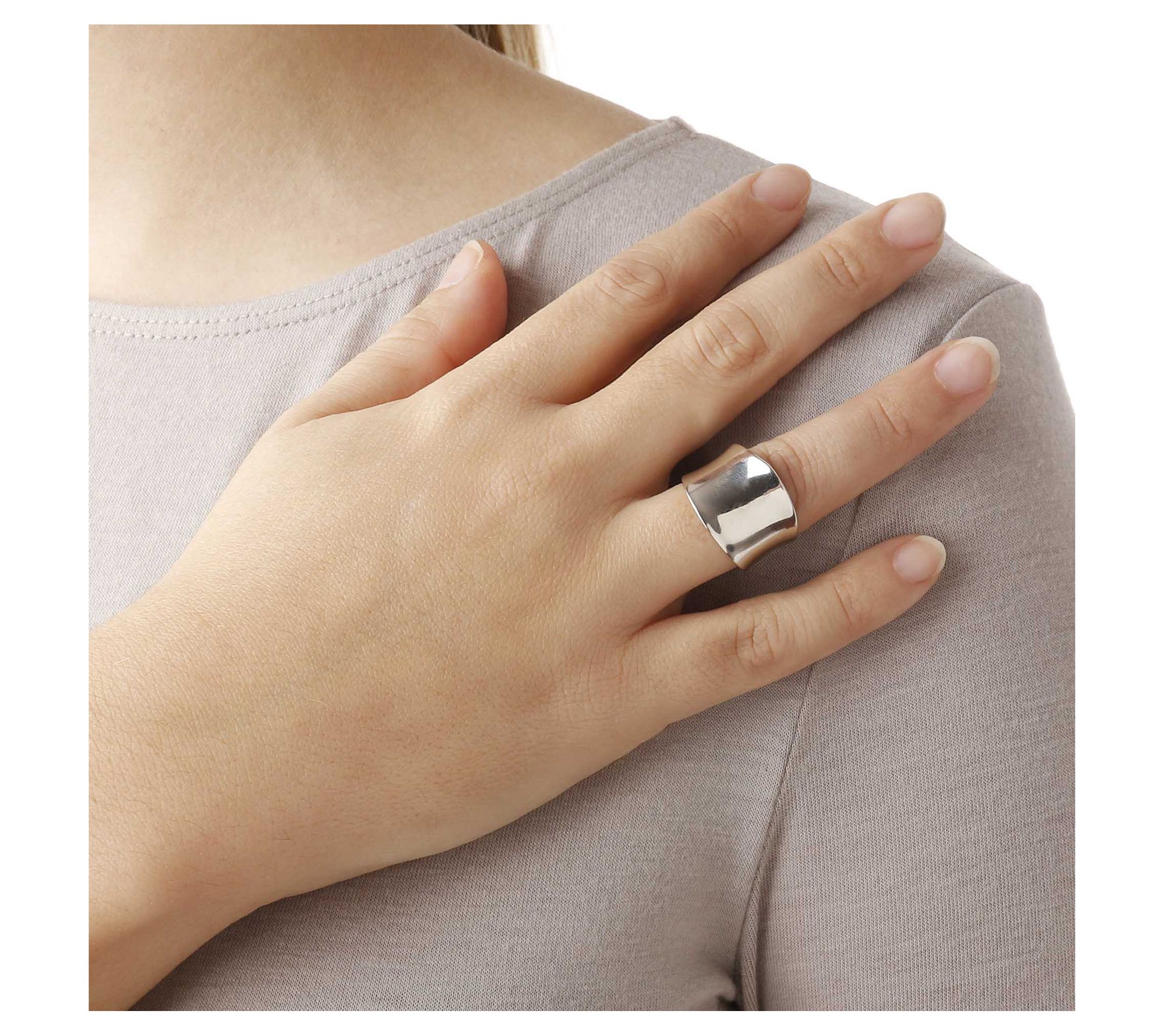 UltraFine Silver Polished Saddle Ring - QVC.com