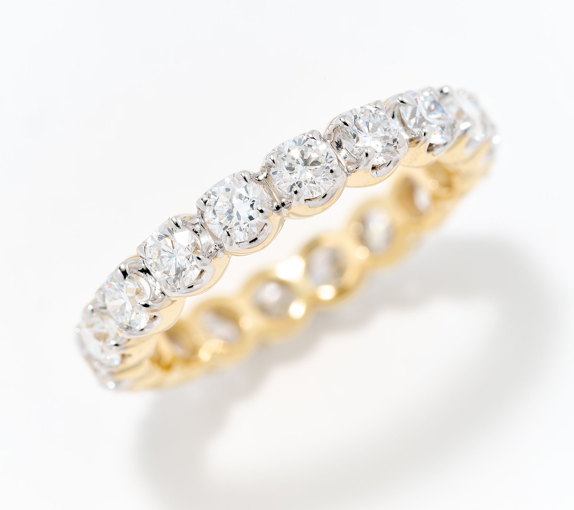 Fire Light Lab Grown Diamond 2.00 cttw Round 14K Eternity Ring QVC