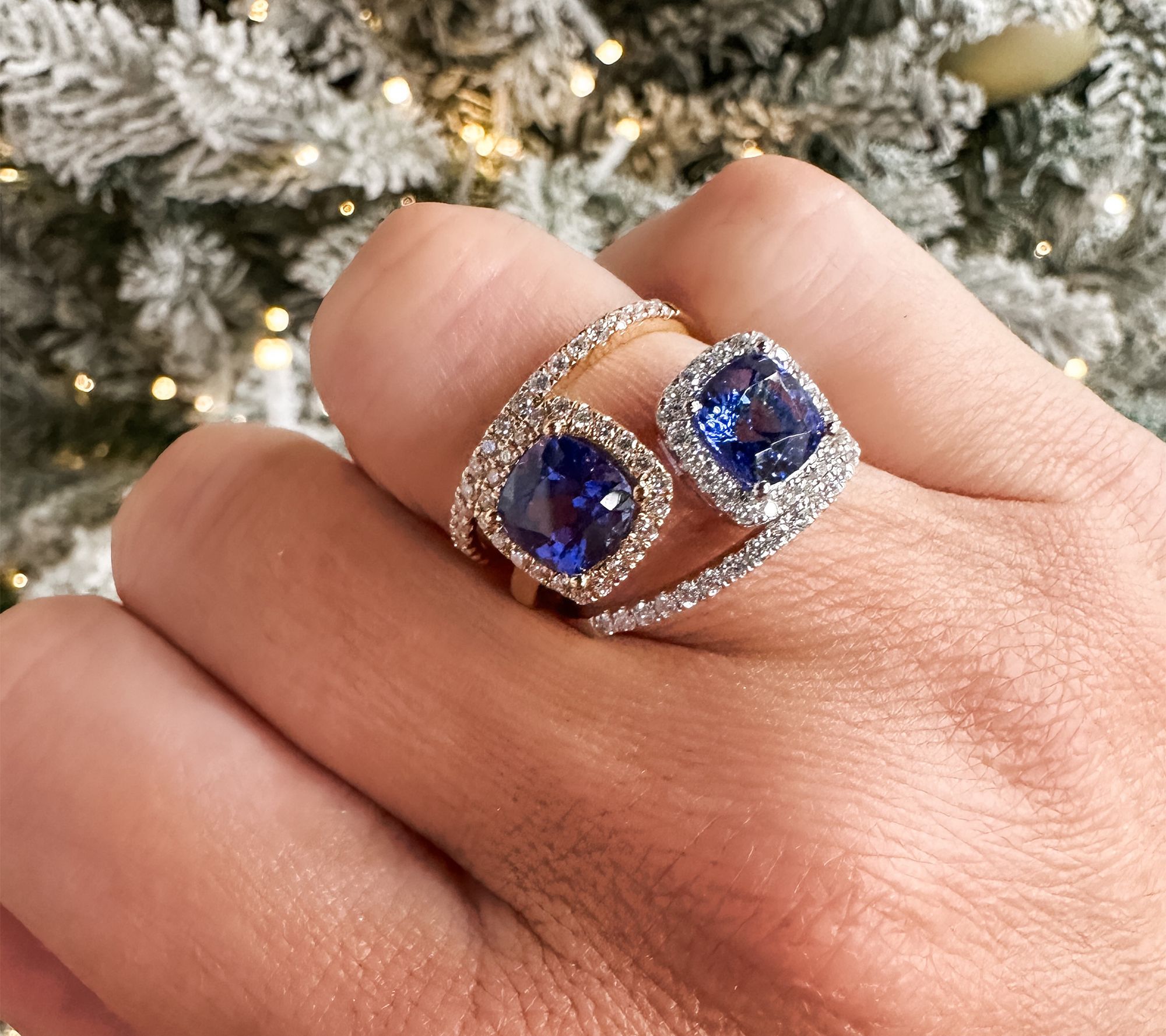 Pure Tanzanite by Jeff Moseley Tanzanite & Diamond Ring, 18K Gold - QVC.com