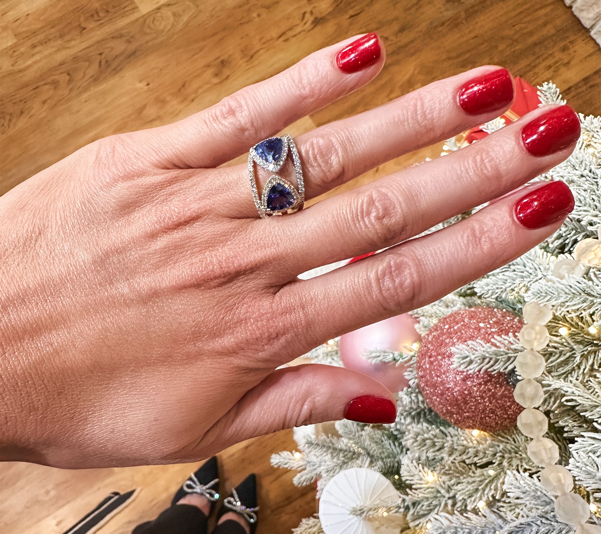 Pure Tanzanite by Jeff Moseley Tanzanite & Diamond Ring, 18K Gold - QVC.com