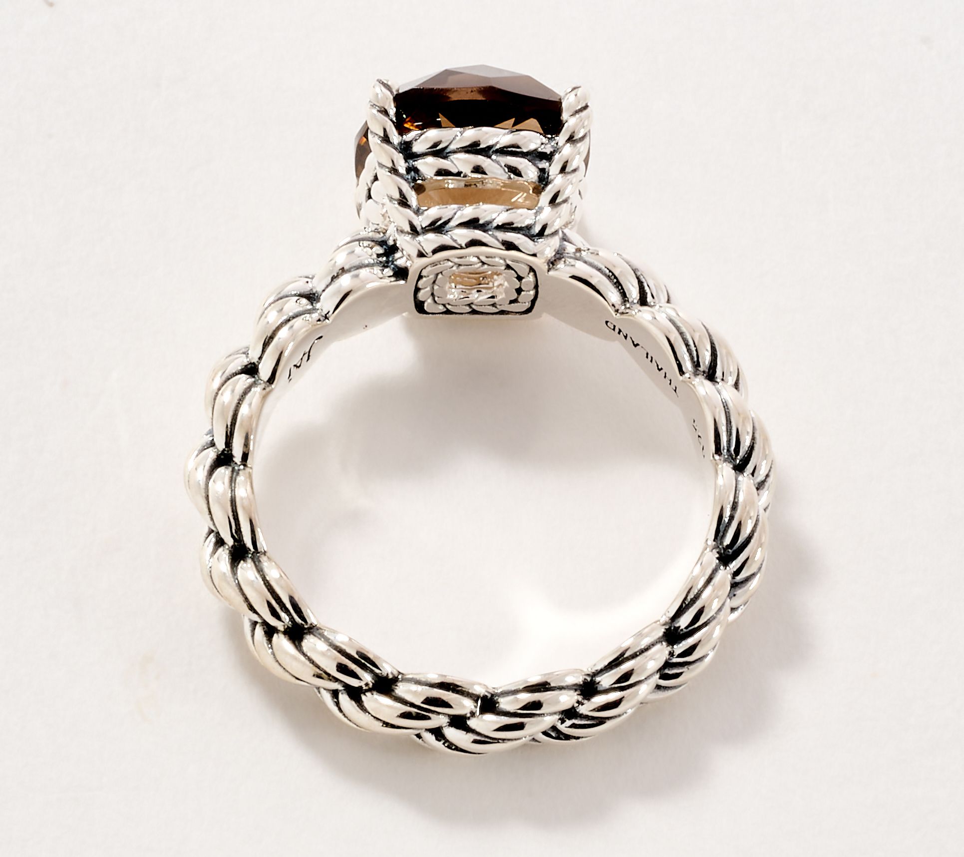 JAI Ireland Sterling Silver Cara Rope Gemstone Ring - QVC.com