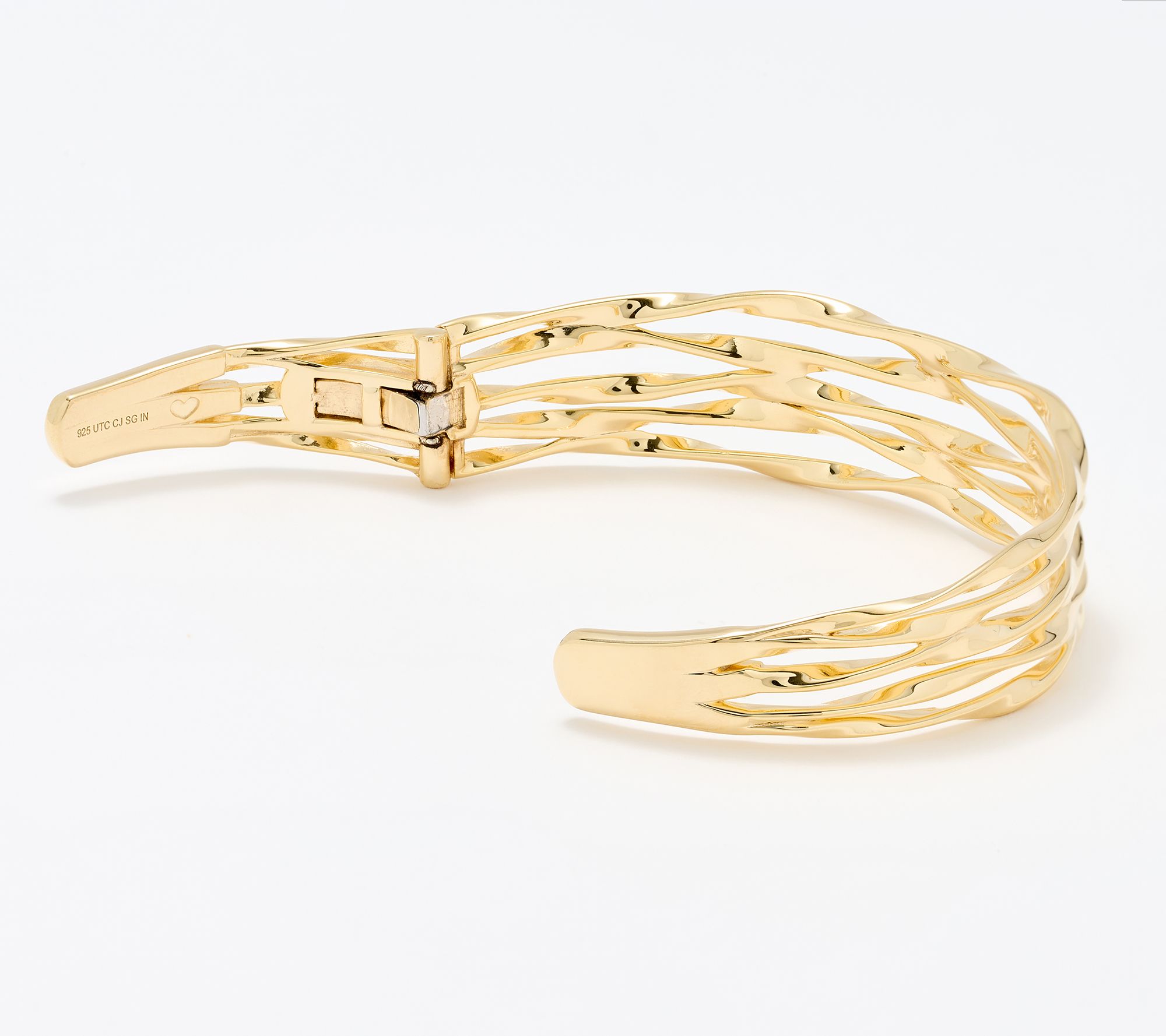 Christian James by Scott Grimes 14K Gold Clad 5 Ripple Cuff Bracelet 22 ...