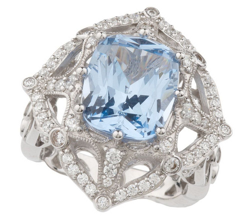 "As Is" Erica Courtney Diamonique 6.85 ct Sydney Ring Sterling - QVC.com