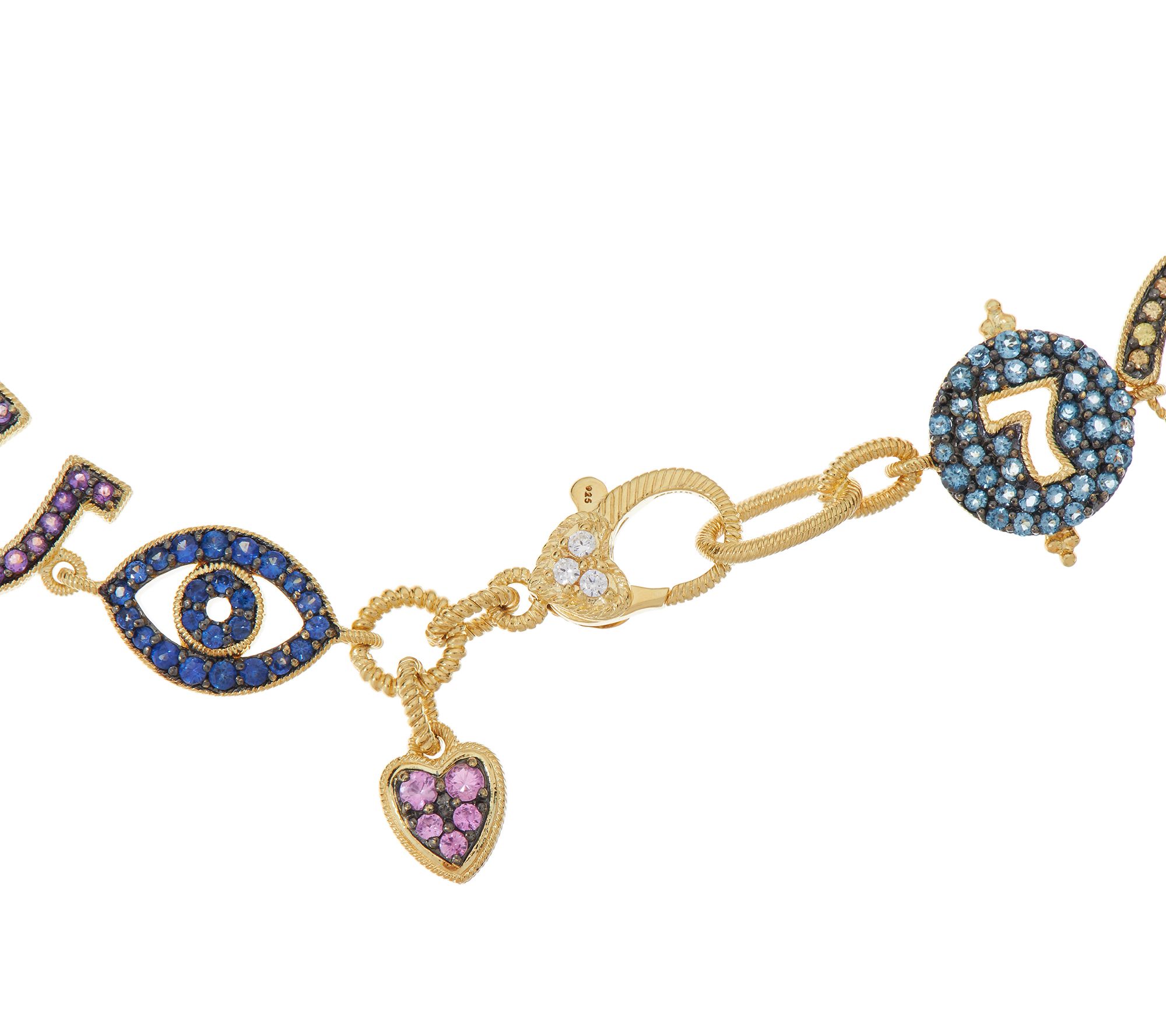 "As Is" Judith Ripka 14K Clad Lucky Charm 7-1/4" Bracelet 2.45cttw ...