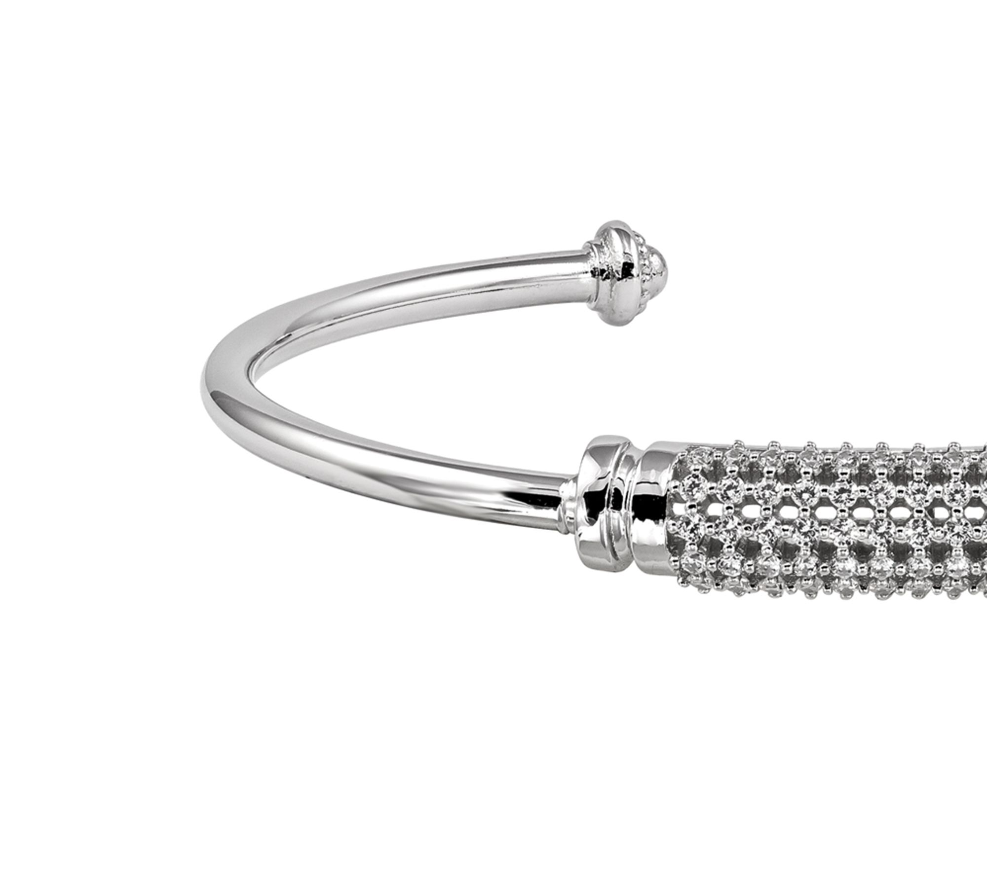 Sterling Crystal Cuff Bangle, 7.3g - QVC.com