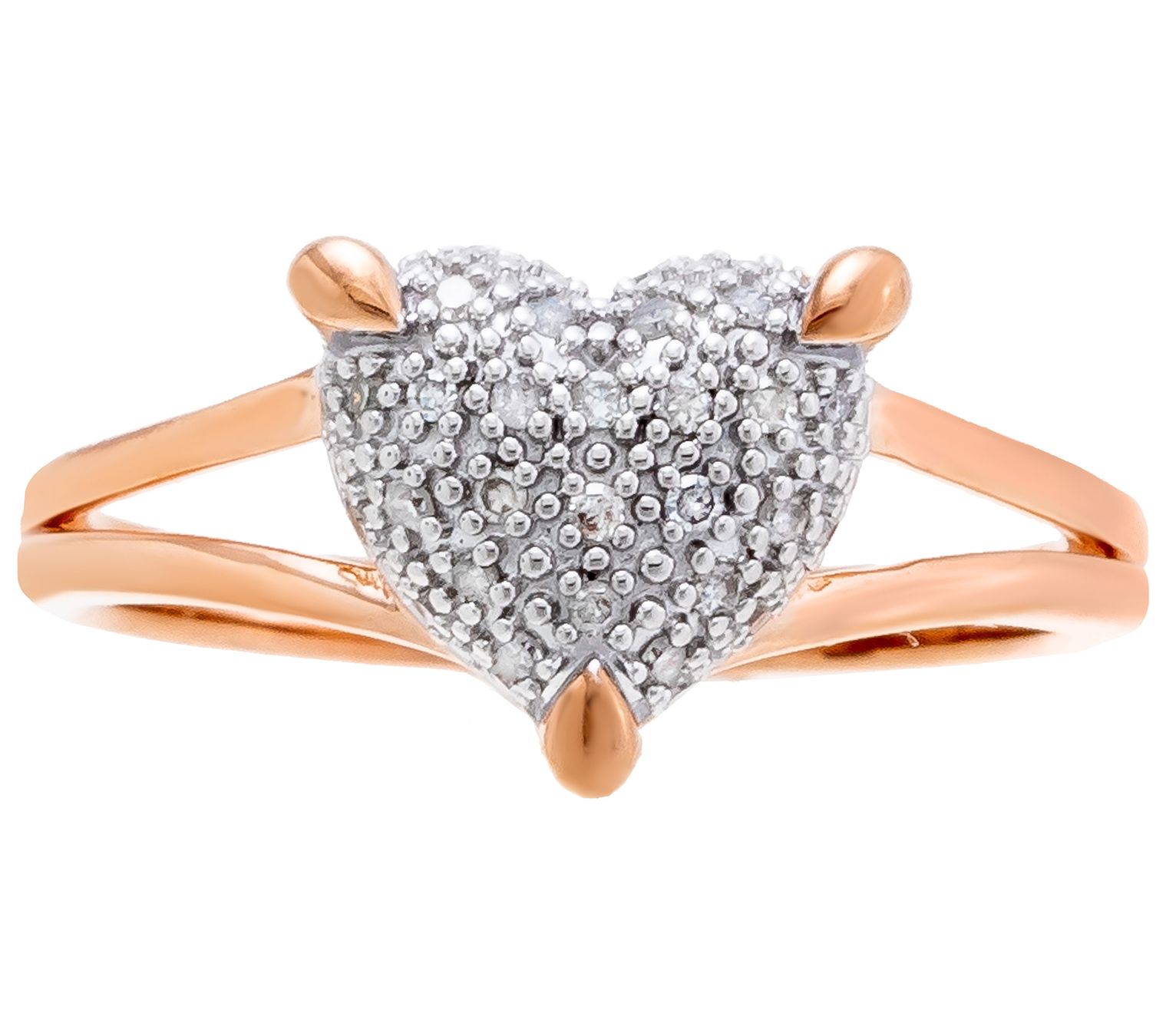 Affinity Diamonds Two-Tone Heart Ring, 14K RosePlated - QVC.com