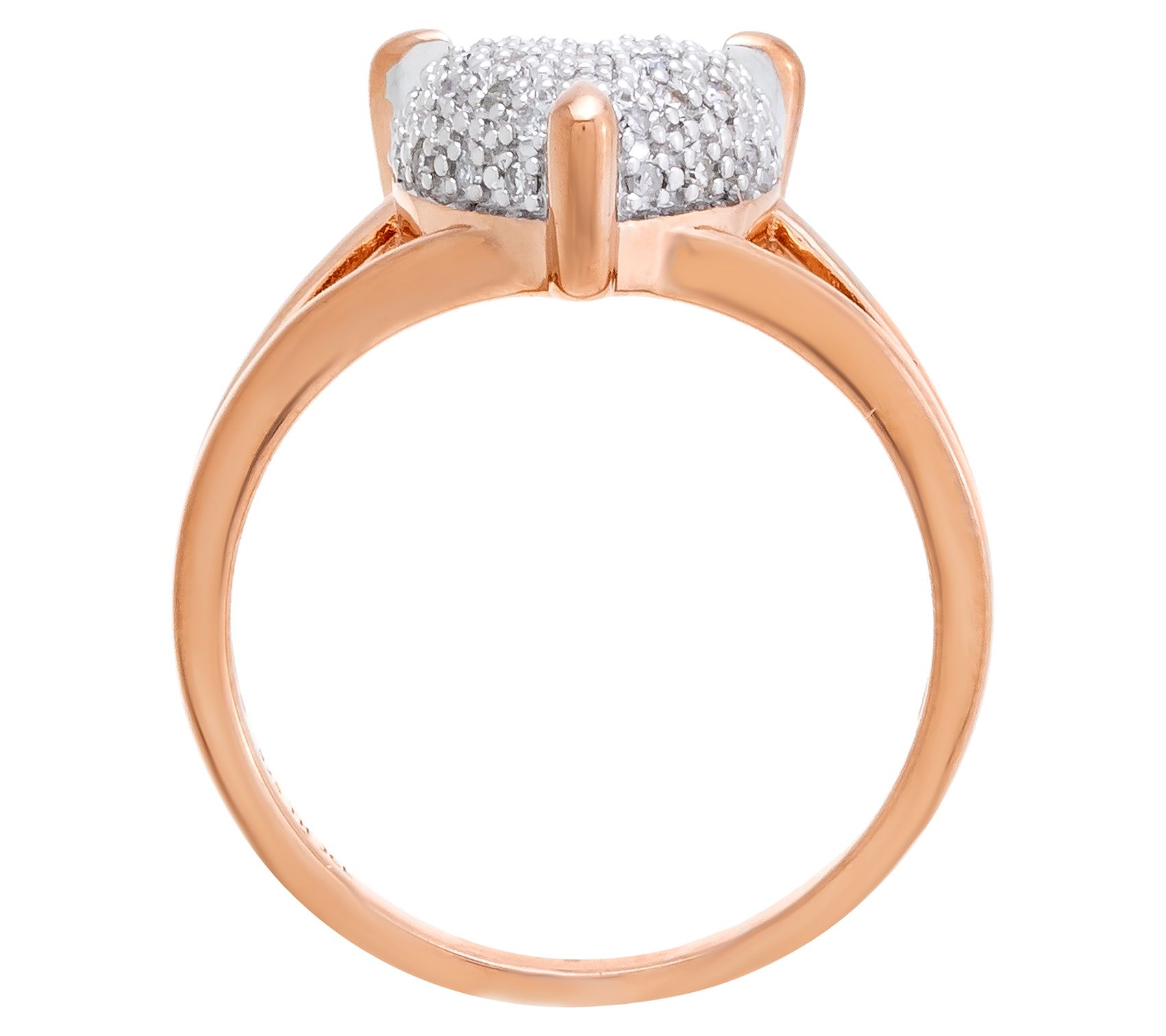 Affinity Diamonds Two-Tone Heart Ring, 14K RosePlated - QVC.com