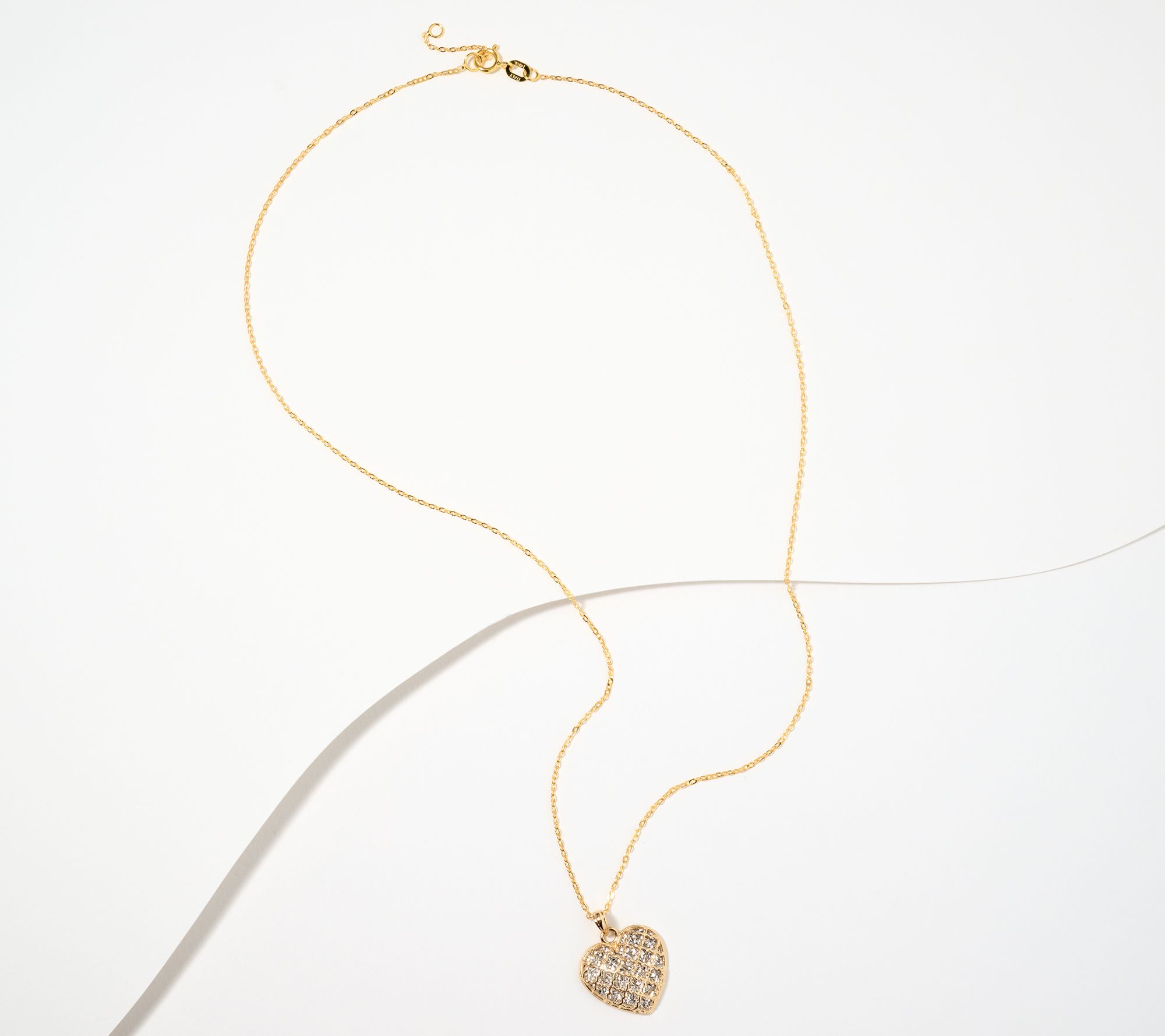 David Markstein 14K Gold Diamond Cut Heart Pendant w/ 18" Chain - QVC.com