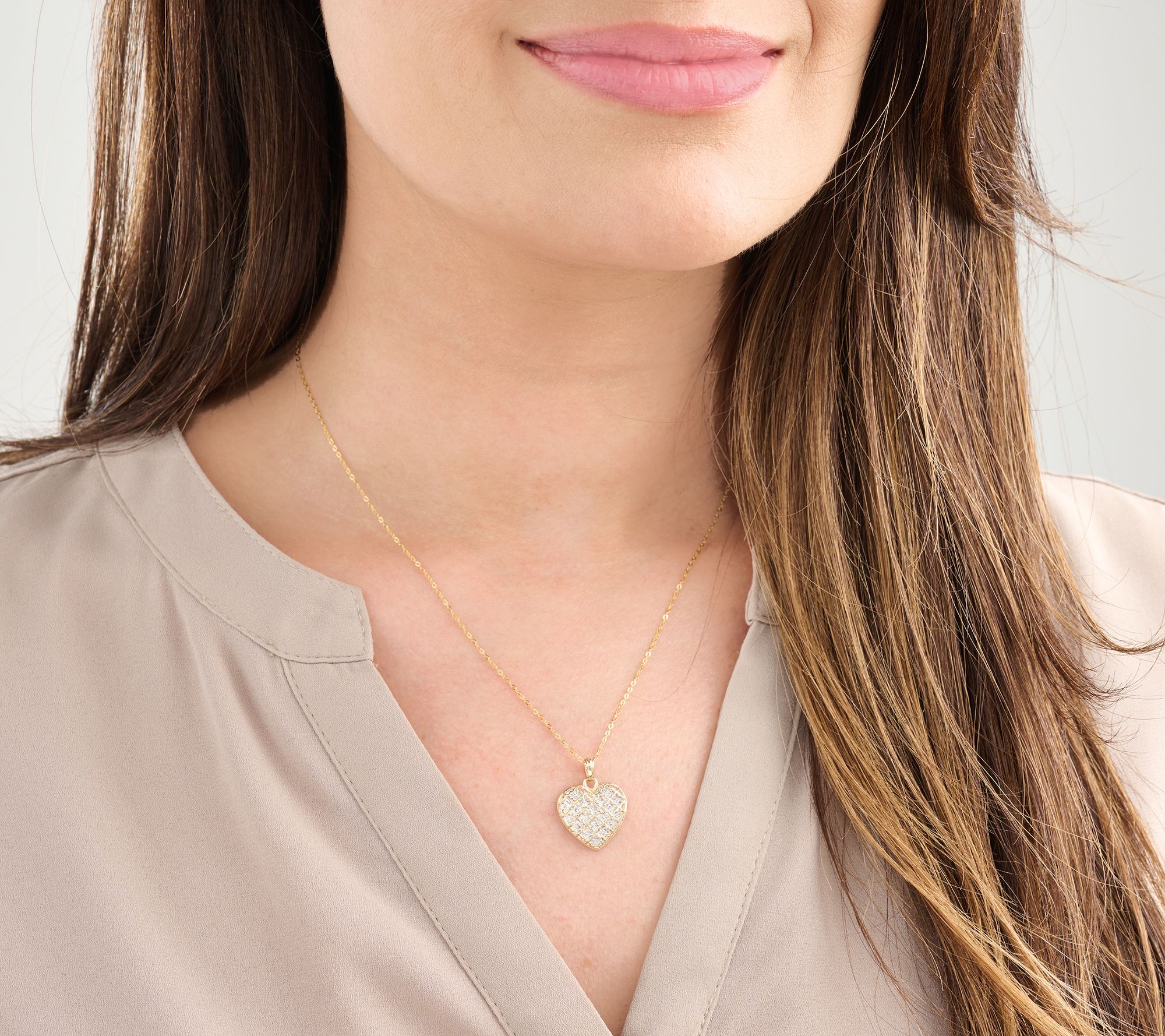 David Markstein 14K Gold Diamond Cut Heart Pendant w/ 18" Chain - QVC.com