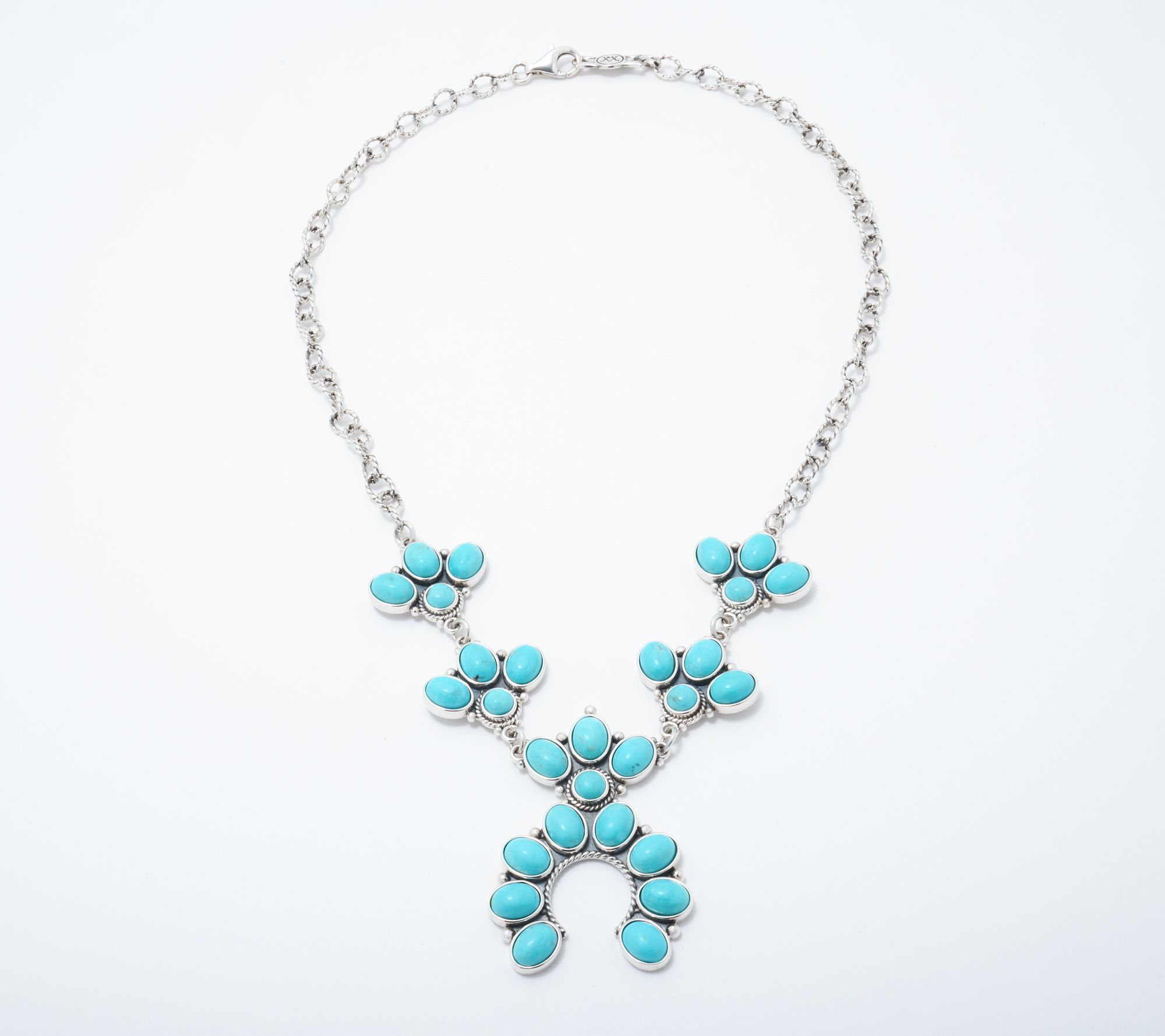 American West Sterling Silver Kingman Turquoise Naja Necklace - QVC.com